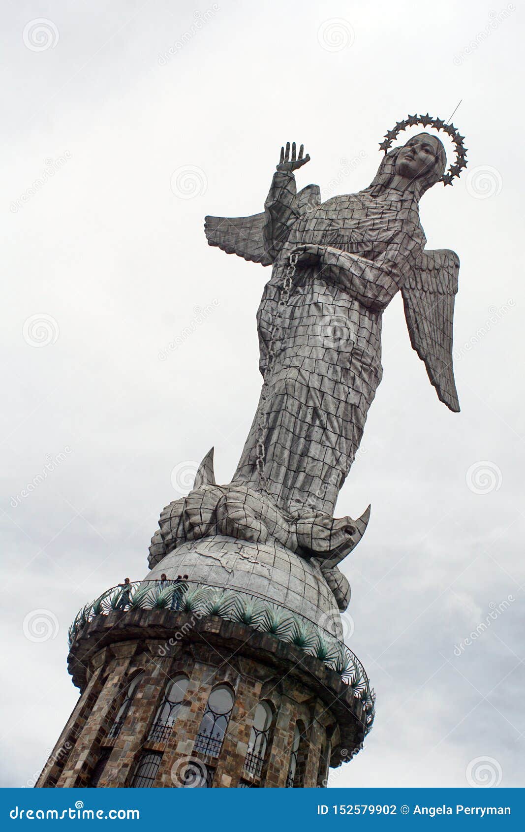 Angel on the Panecillo in Quito Stock Photo - Image of america, clouds ...