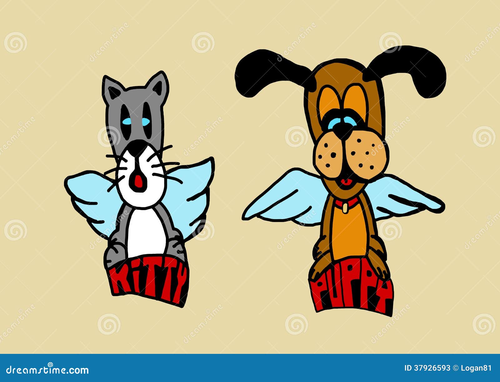 Angel pets stock illustration. Illustration of funny - 37926593