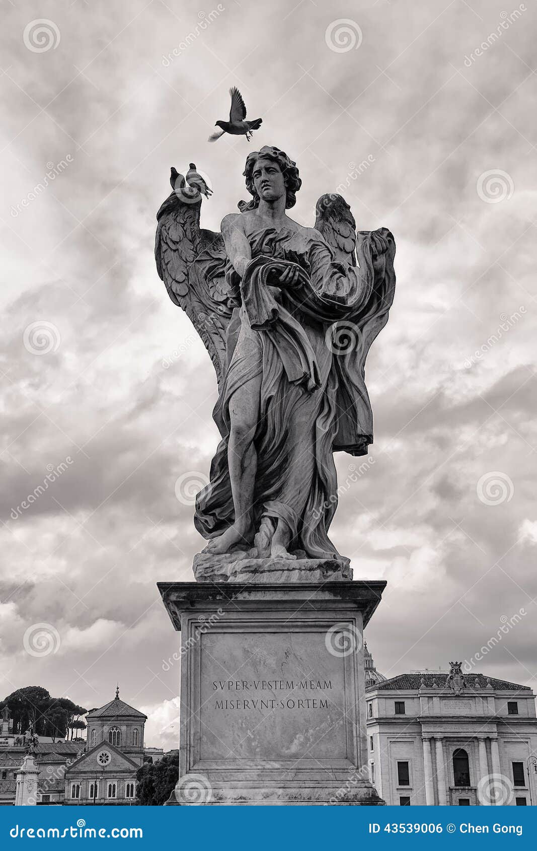 Angel and pigeon stock photo. Image of ancient, europe - 43539006