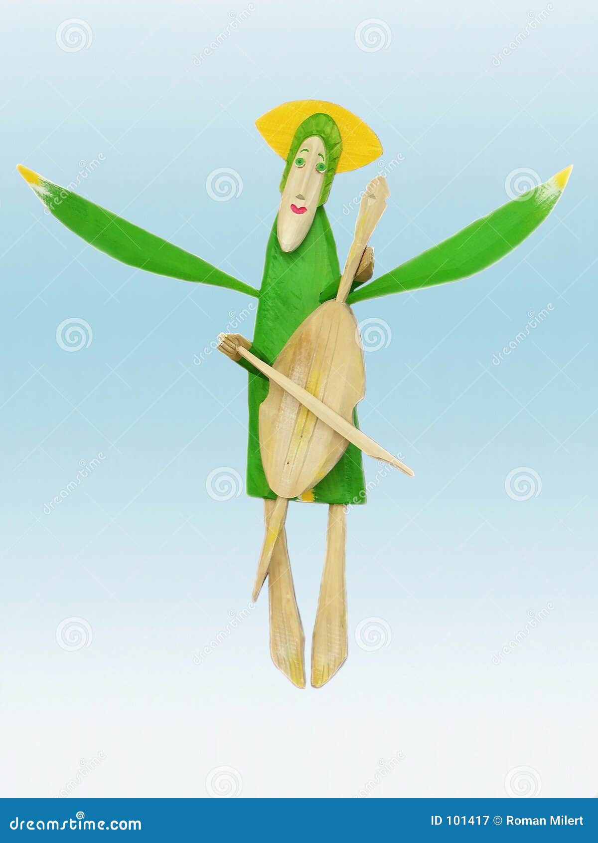 Angel playing stock illustration. Illustration of wooden - 101417