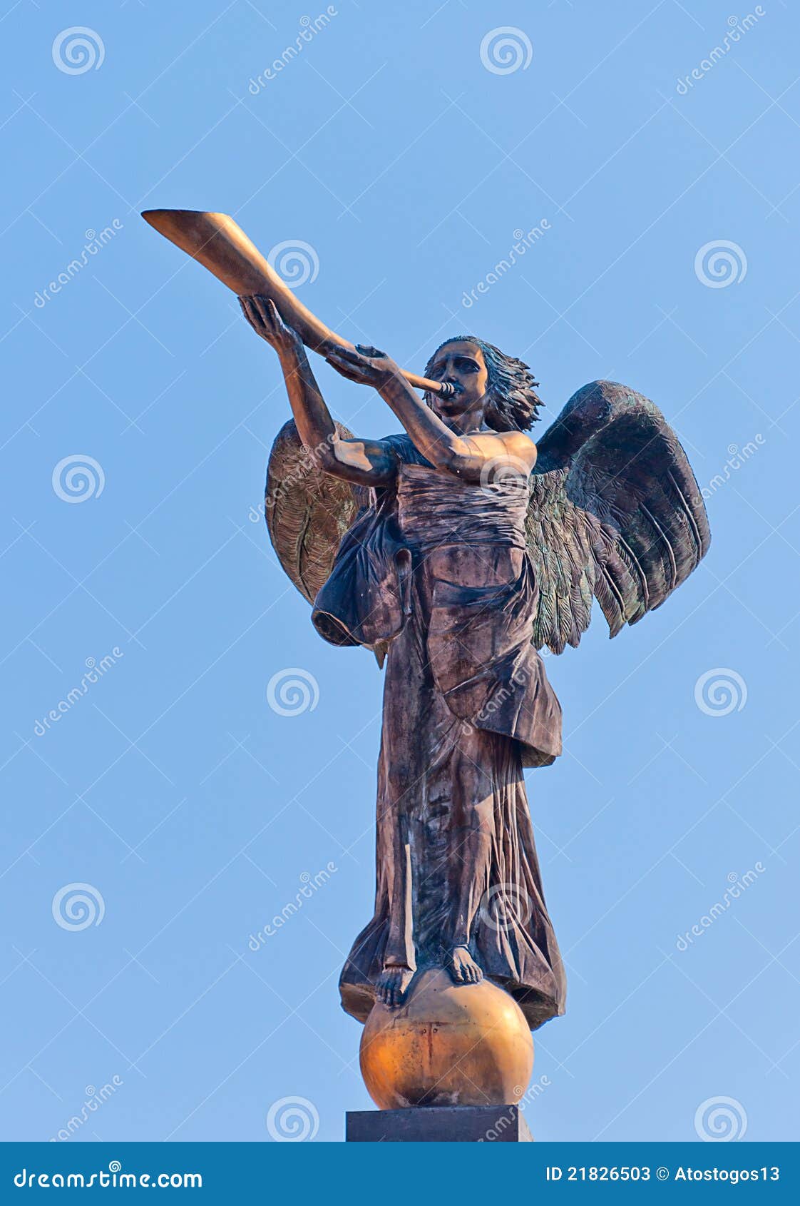 Angel playing the trumpet stock image. Image of playing - 21826503