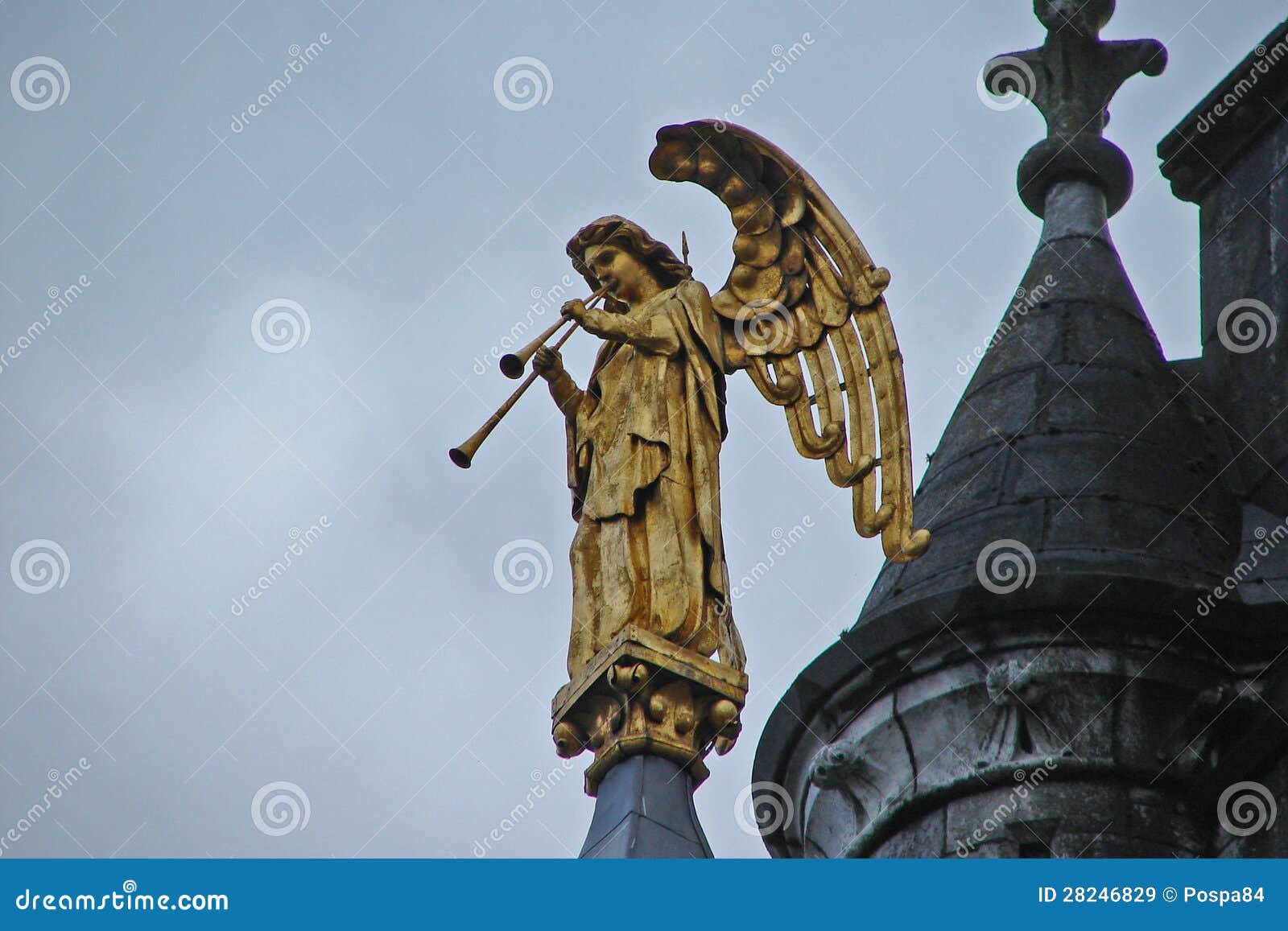 Angel Playing on Trumpets stock image. Image of playing - 28246829