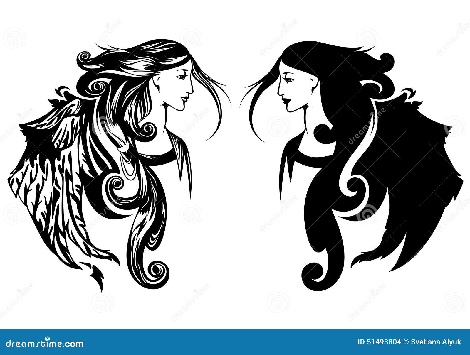 Angel Profile ilustración del vector. Ilustración de arte - 51493804