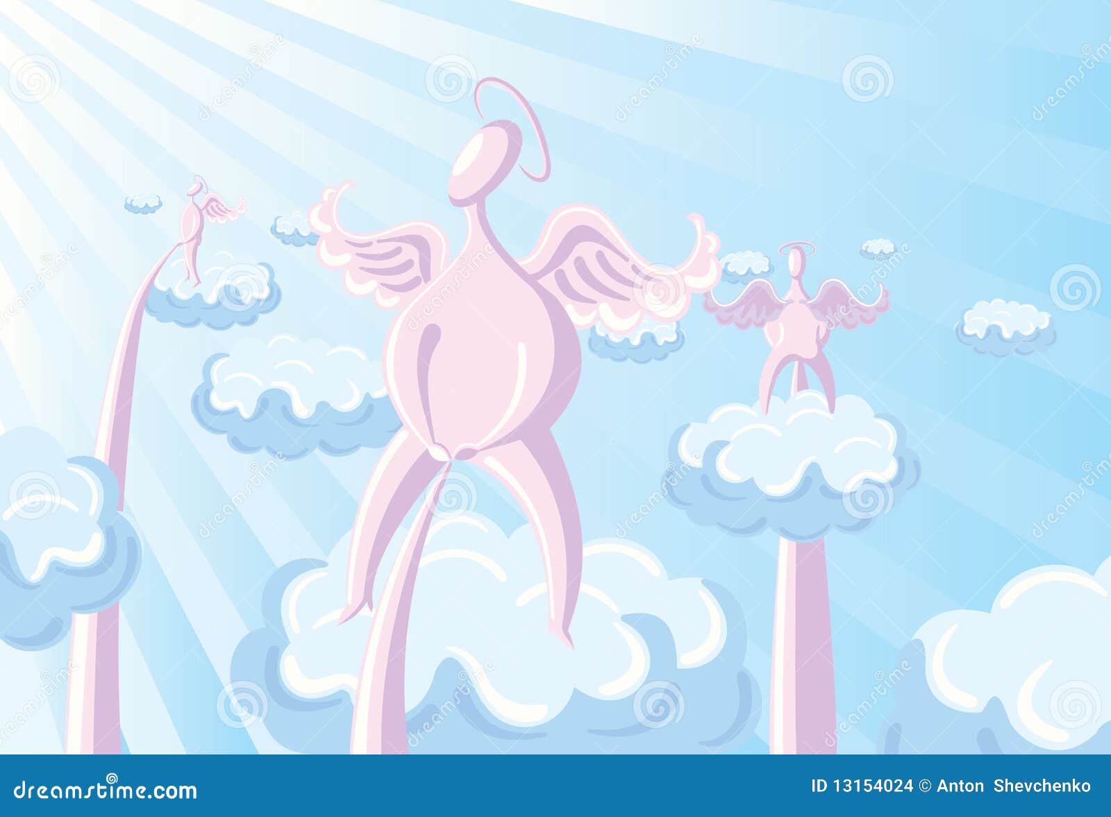Angel rain stock vector. Illustration of rose, drawing - 13154024