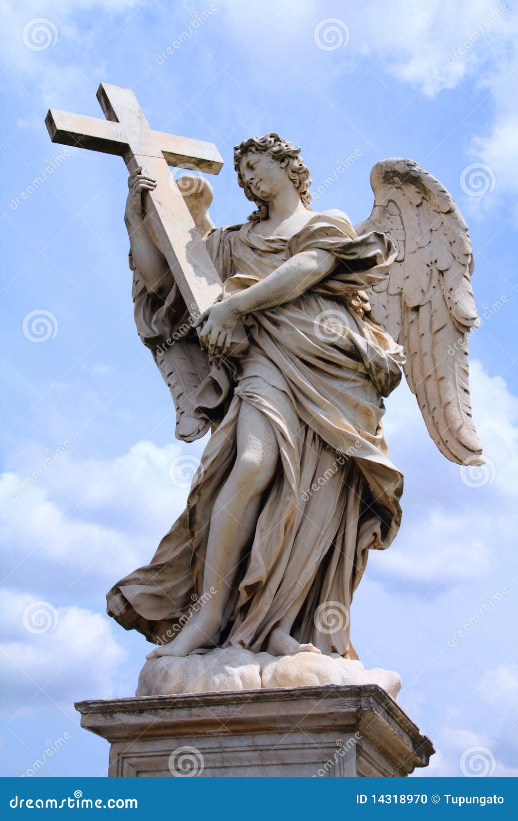 Angel in Rome stock photo. Image of landmark, destination - 14318970