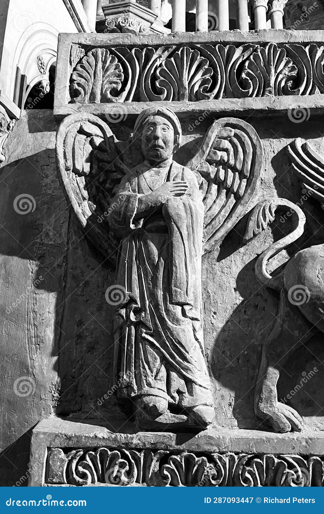 Angel of Rome stock image. Image of angel, carving, romanesque - 287093447