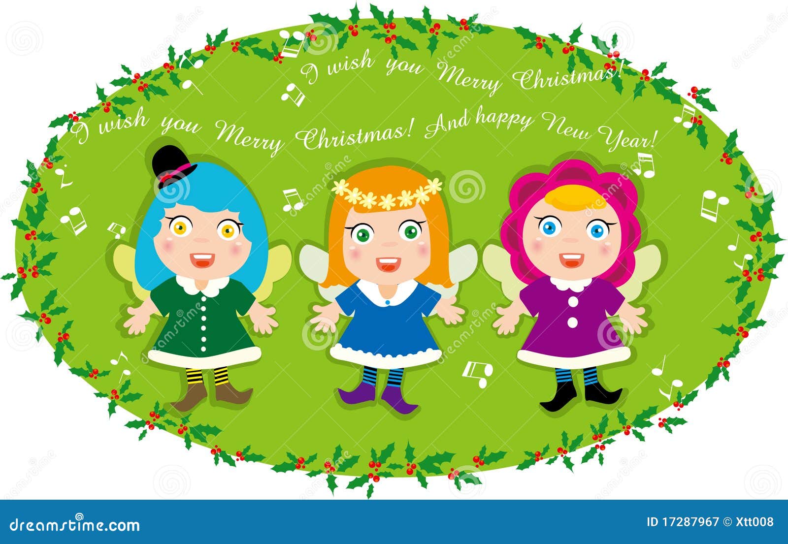 Angels Caroling Sketch Cartoon Vector | CartoonDealer.com #71607295