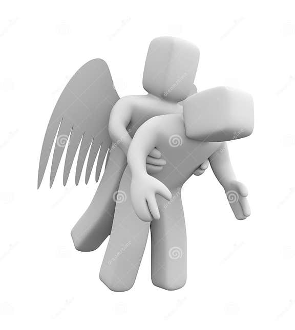 Angel saves man stock illustration. Illustration of emergency - 24733092