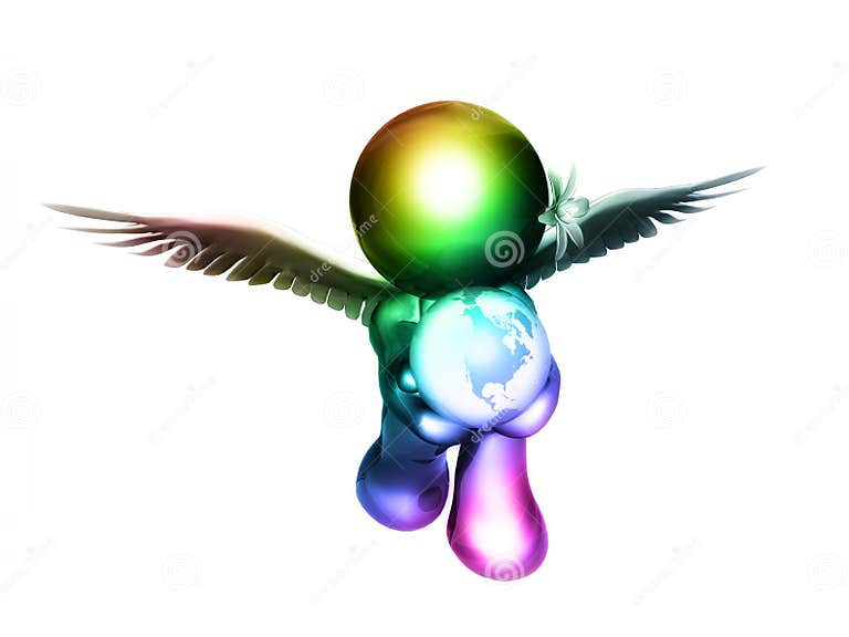 Angel saving the world stock illustration. Illustration of spirit - 8262514