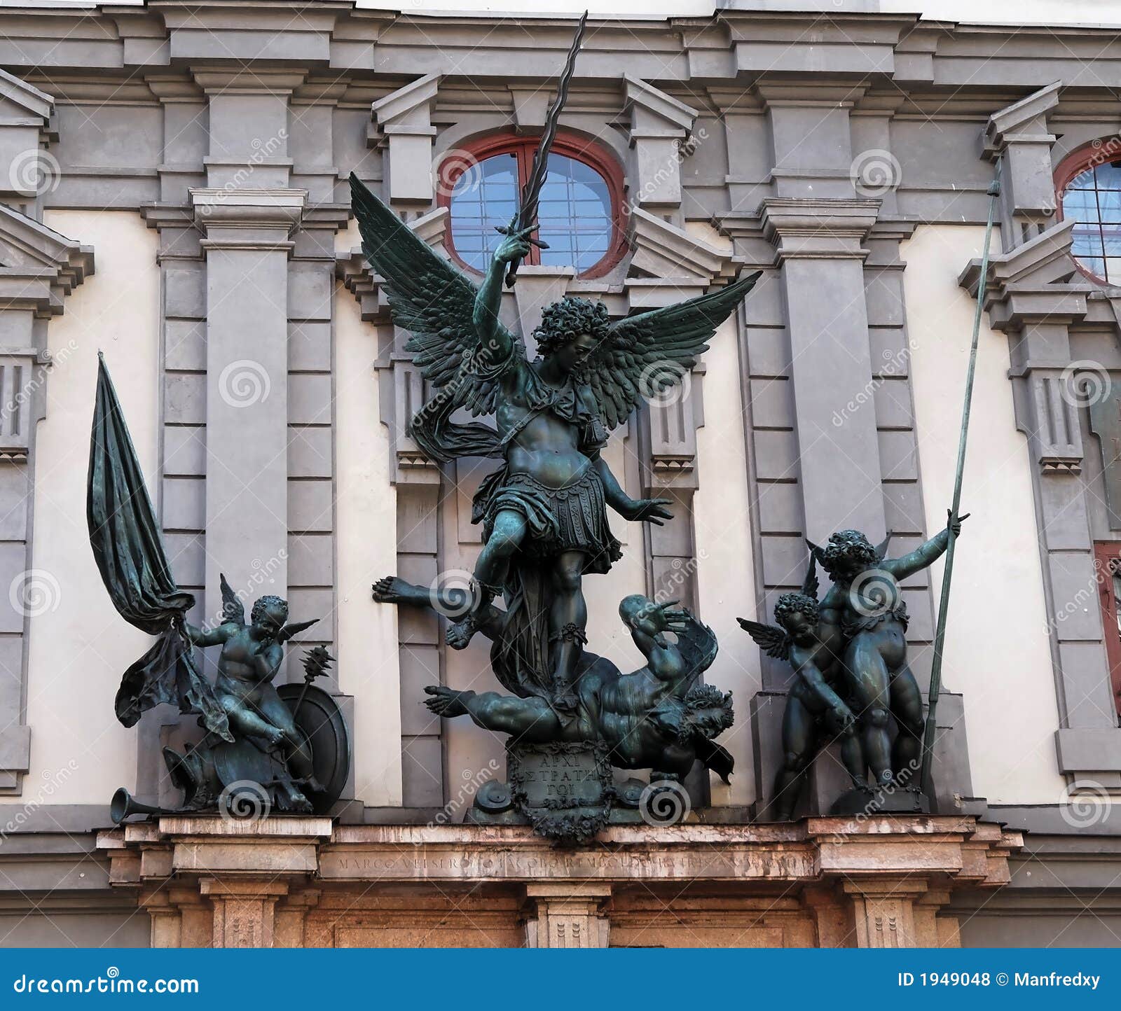 Angel Fighting Demon Statue