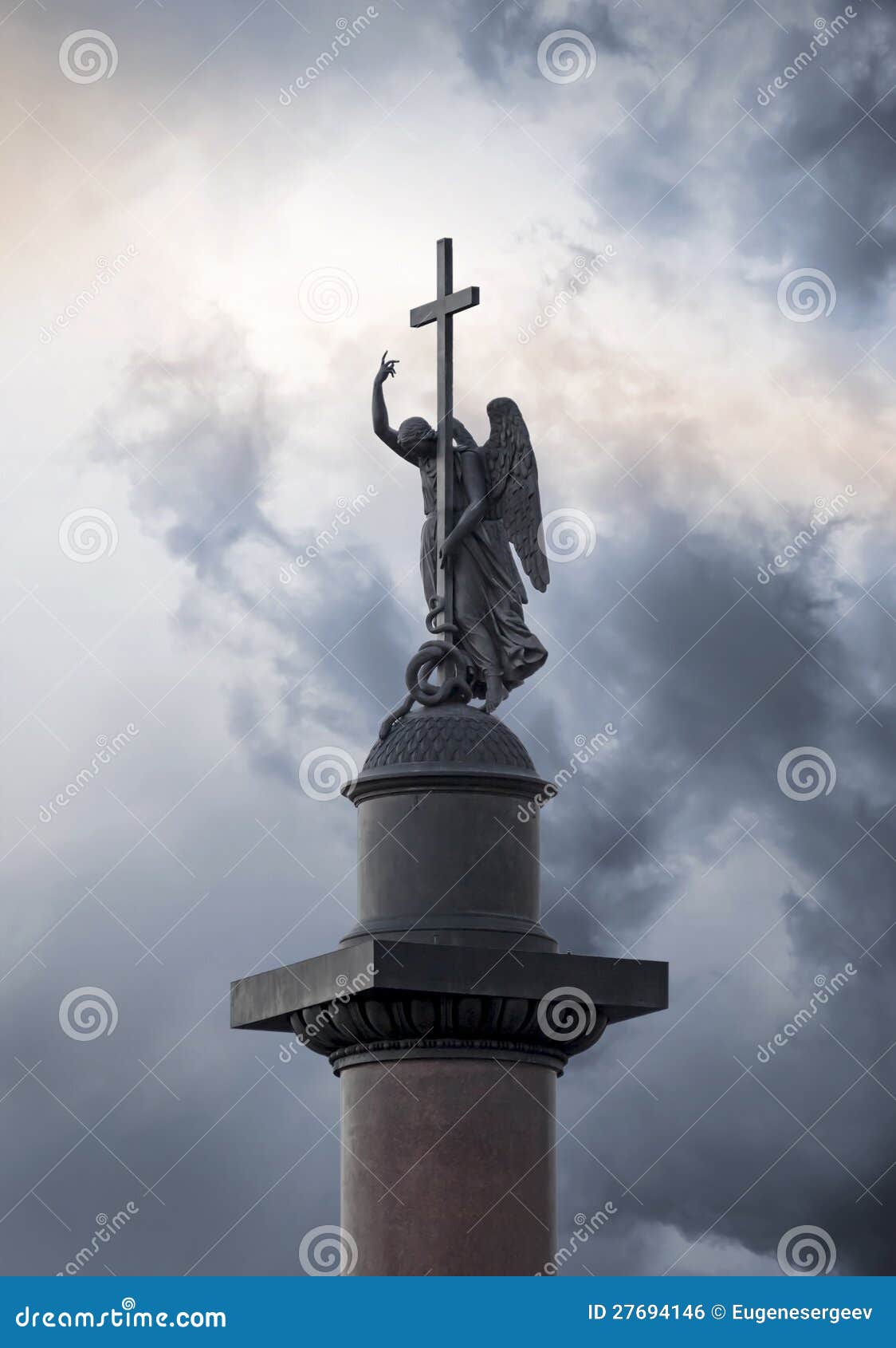 Angel Sculpture on the Top of Alexander Column Stock Photo - Image of ...