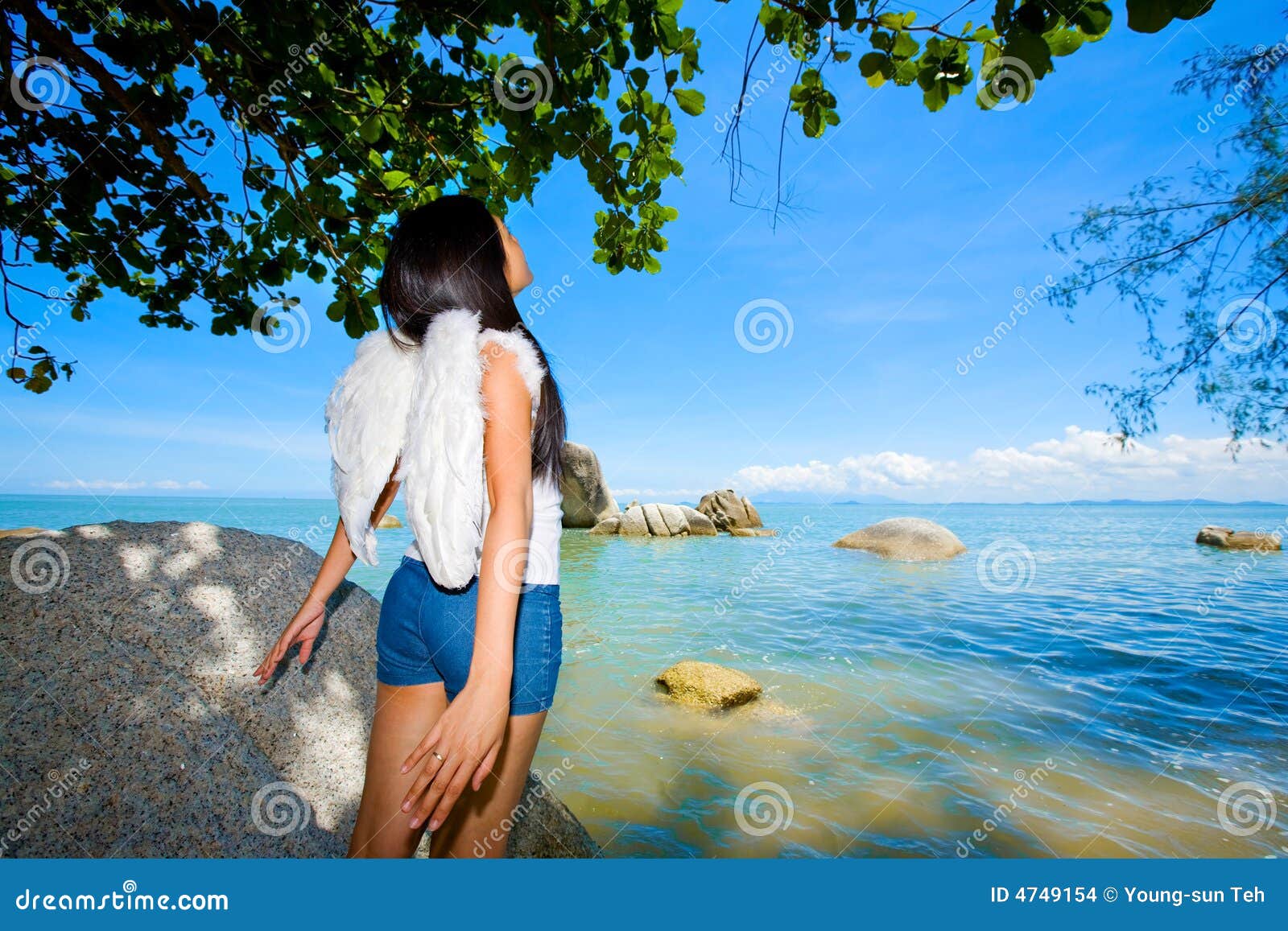An angel by the sea stock photo. Image of beauty, relaxation - 4749154