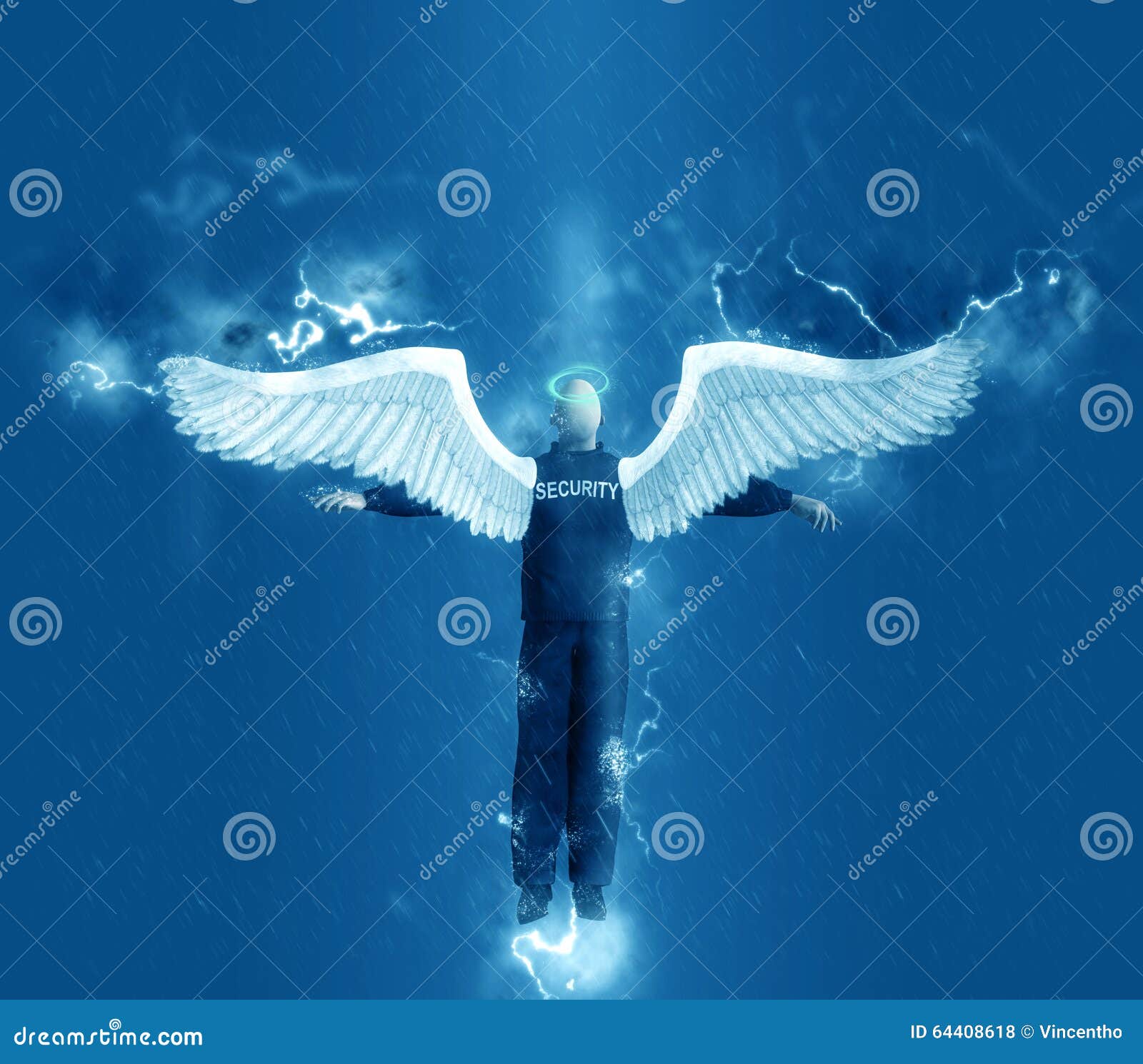 Angel Security Officer Protector Illustration Stock Illustration ...