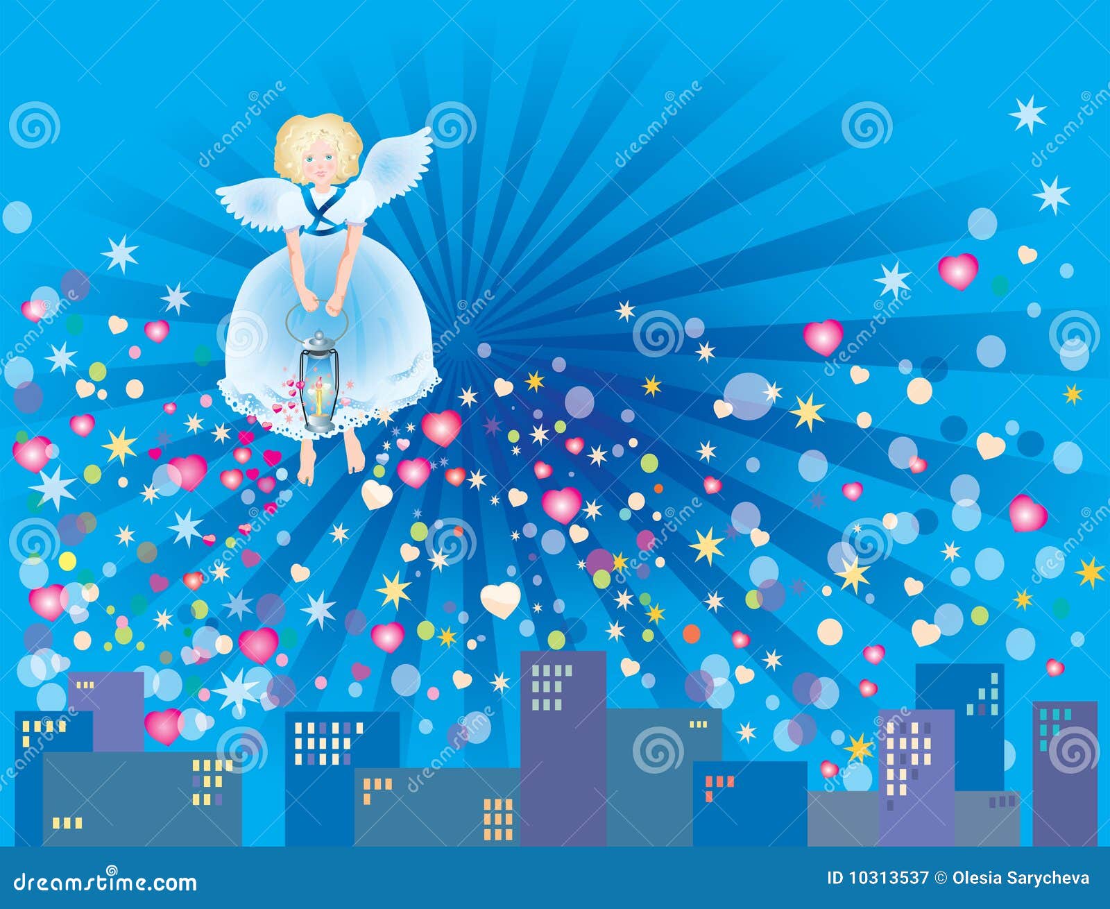 Angel, Setting Fire of Love Stock Illustration - Illustration of year ...
