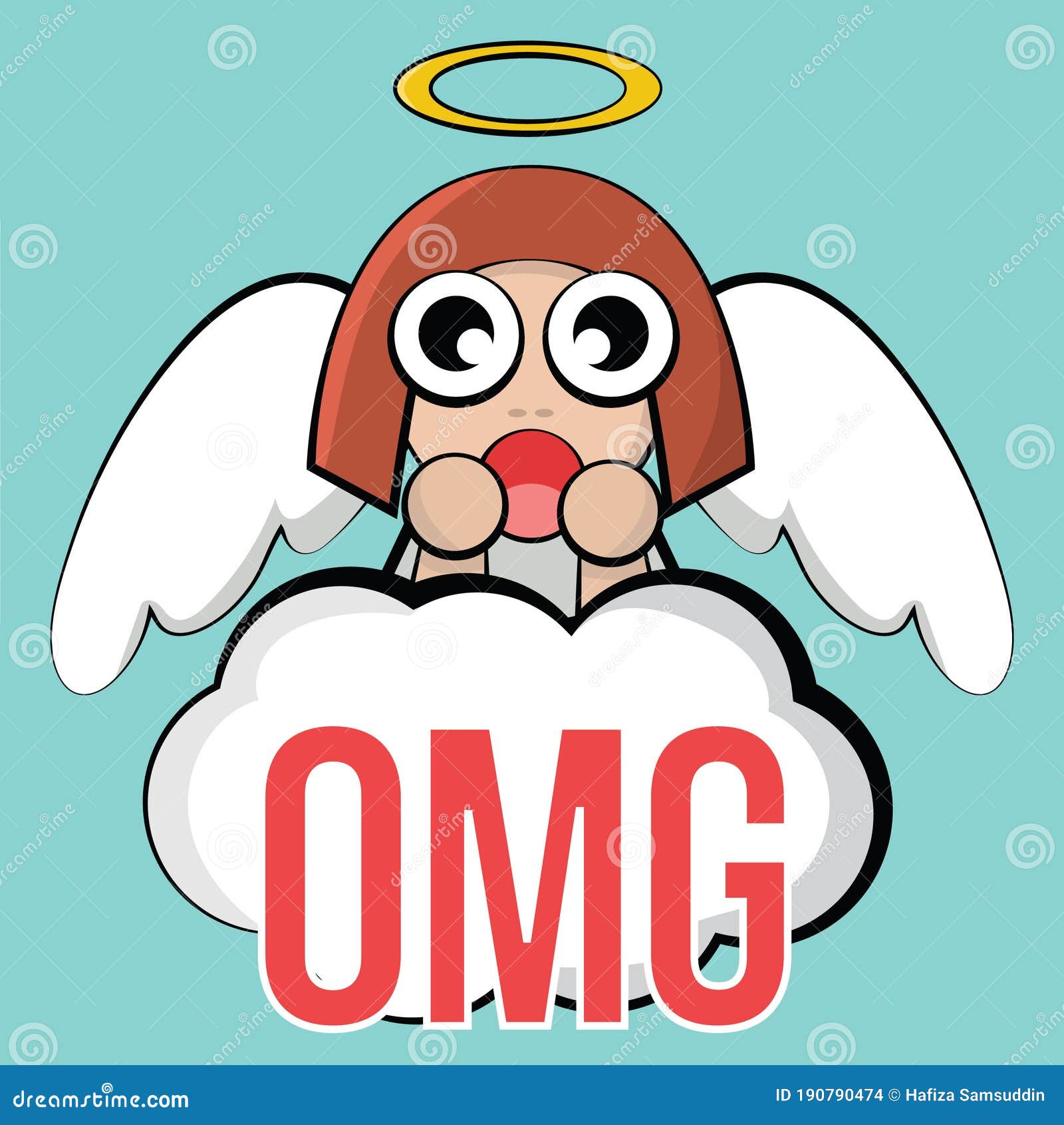 Angel with Shocked Expression. Vector Illustration Decorative Design ...