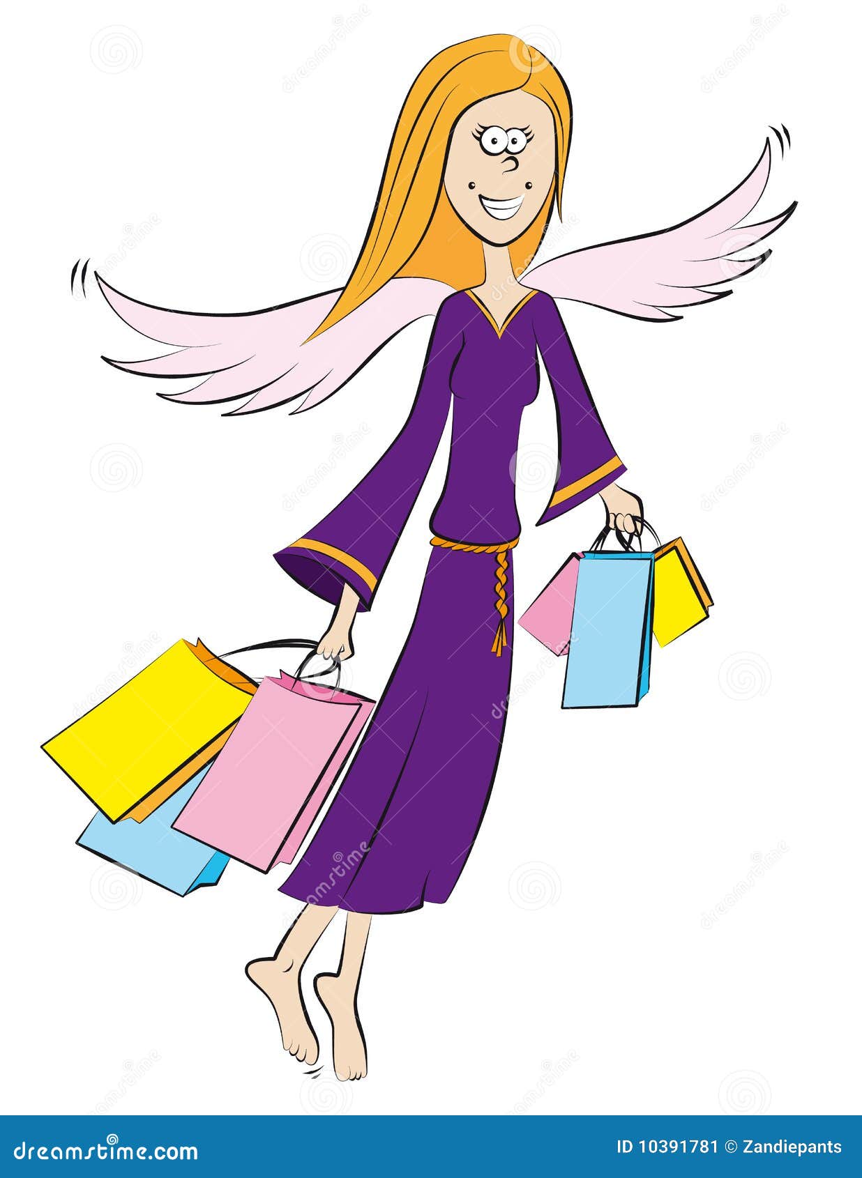 Angel, shopping stock vector. Illustration of fantasy - 10391781