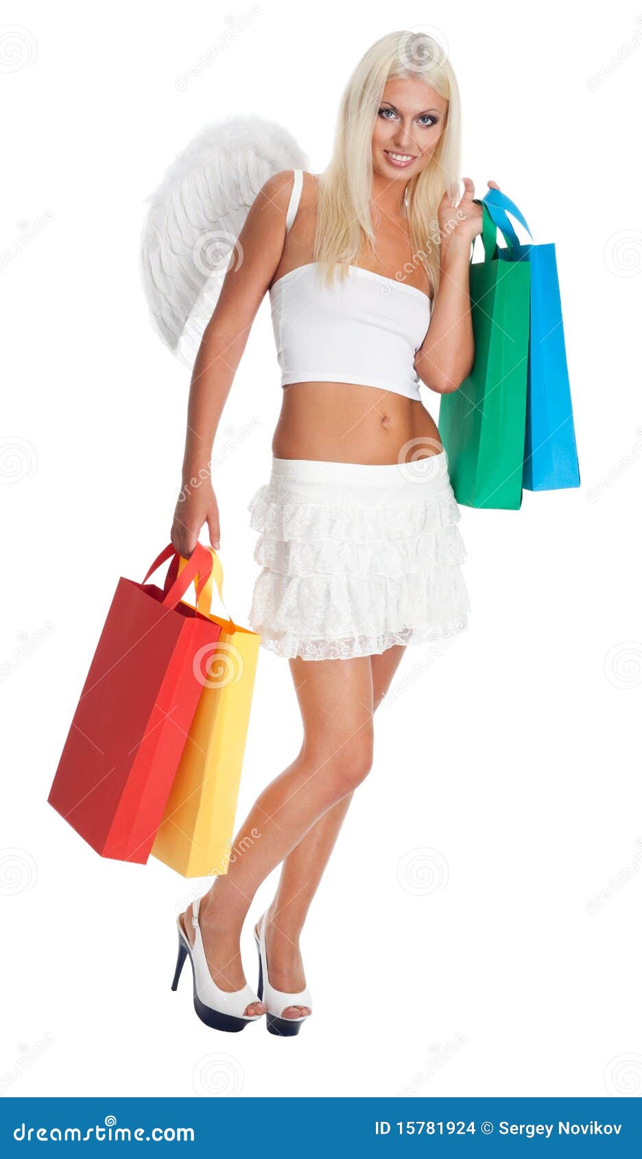 Angel shopping stock photo. Image of multicolor, attractive - 15781924