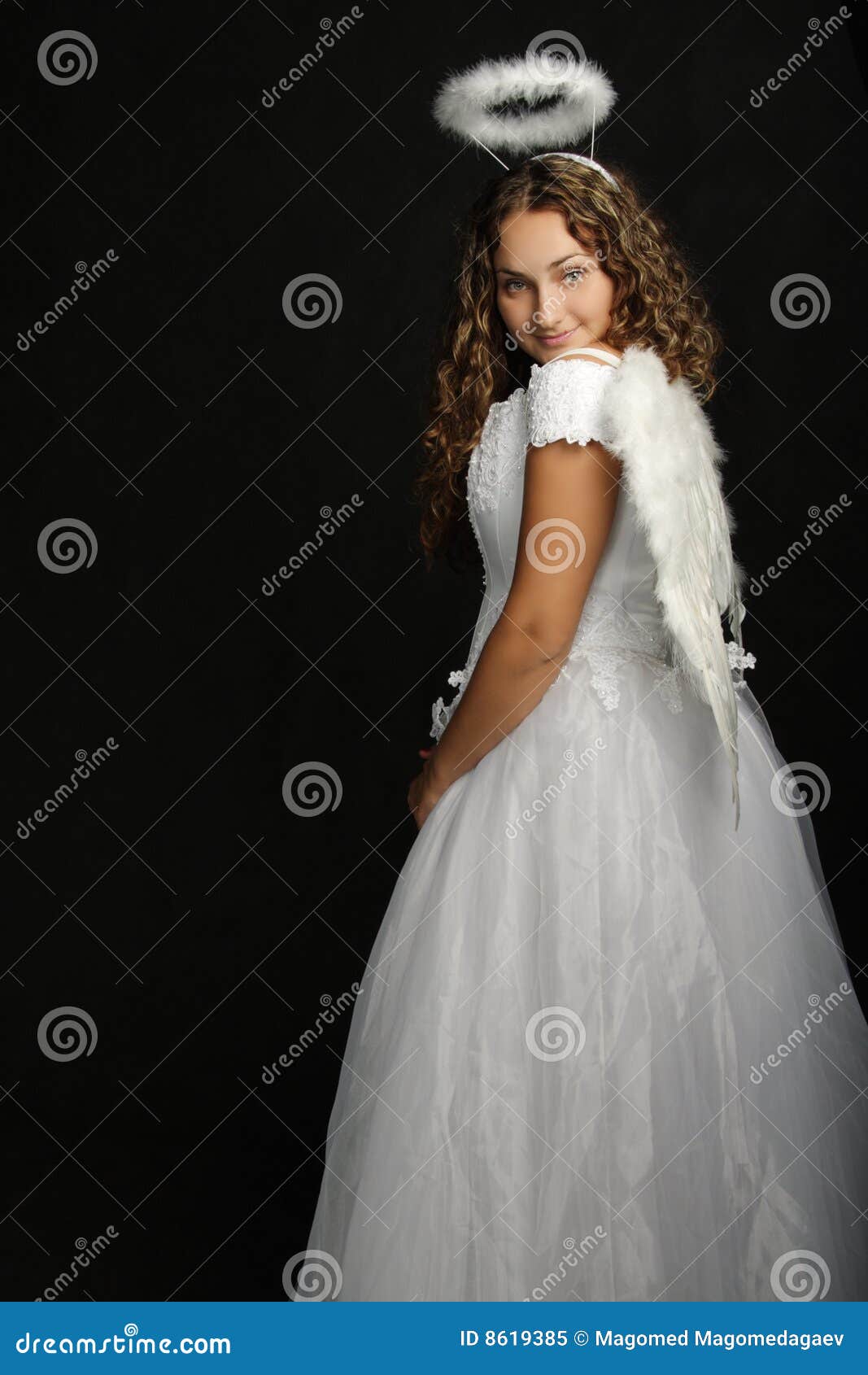 Angel sideview stock image. Image of female, white, dark - 8619385