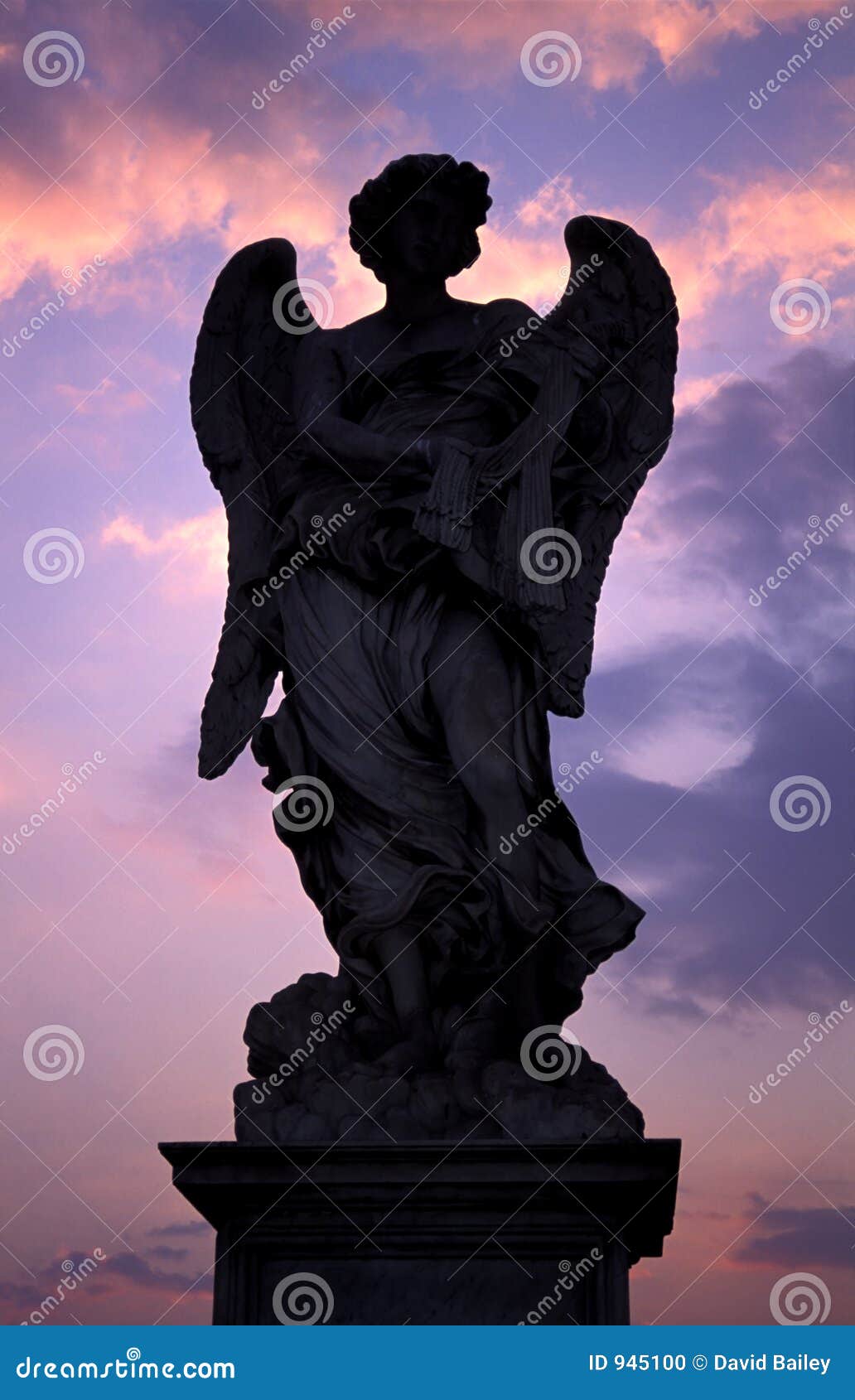Angel Silhouette stock photo. Image of sant, sunset, artistic - 945100