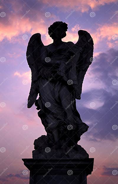 Angel Silhouette stock photo. Image of sant, sunset, artistic - 945100