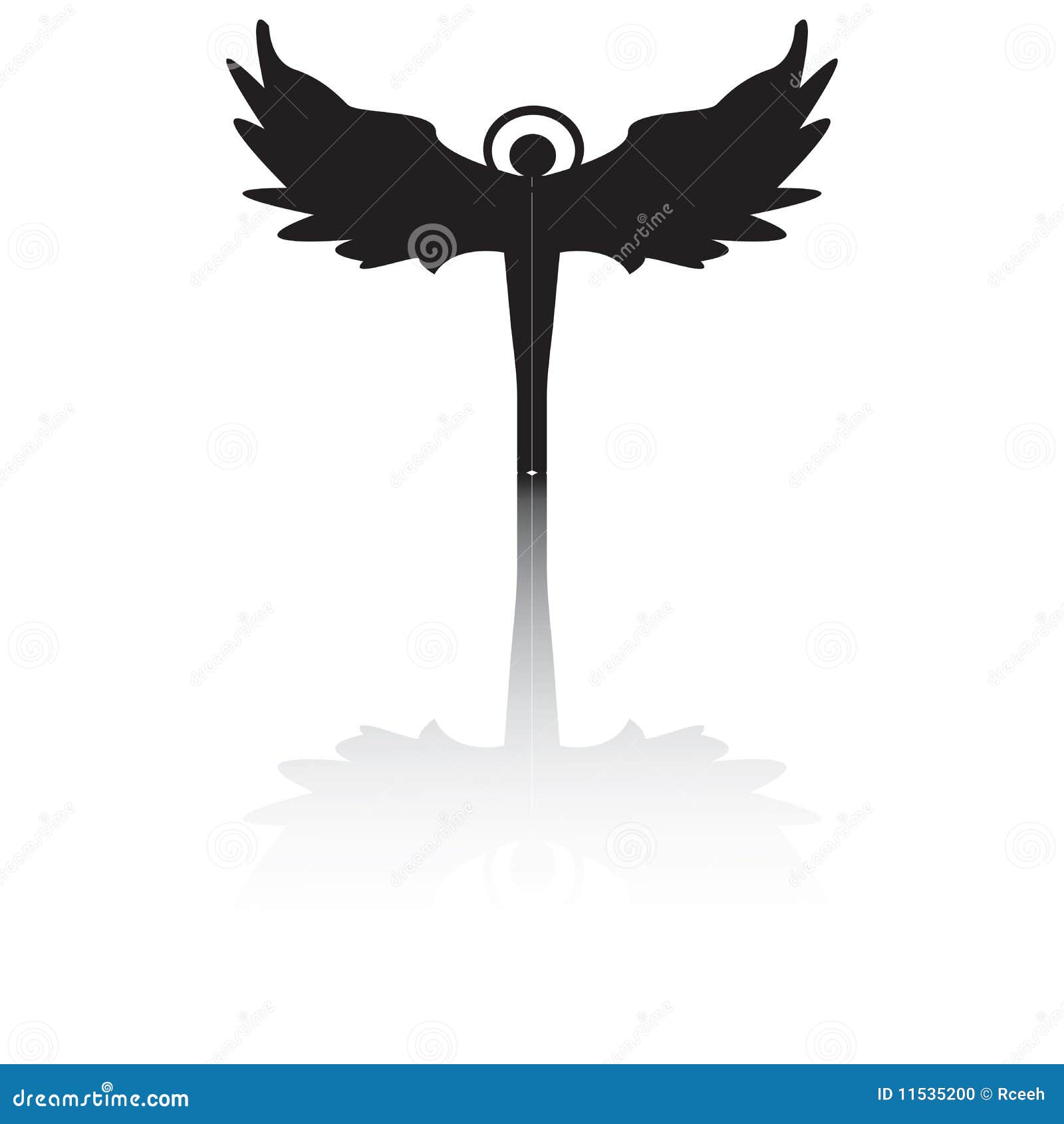 Angel Silhouette with Shadow Stock Vector - Illustration of artwork ...