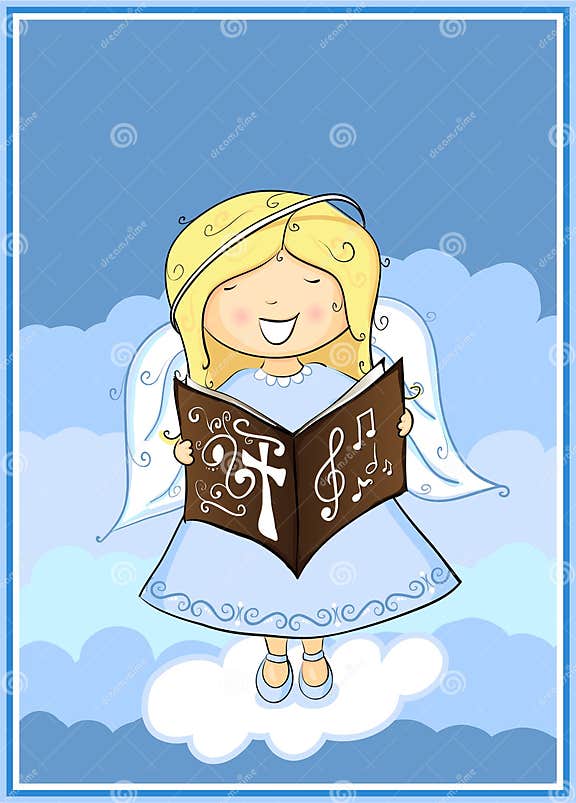 Angel singing stock vector. Illustration of sight, floating - 15235791