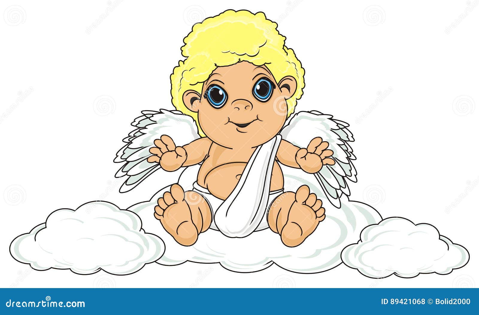Angel sit on the sky stock illustration. Illustration of angel - 89421068