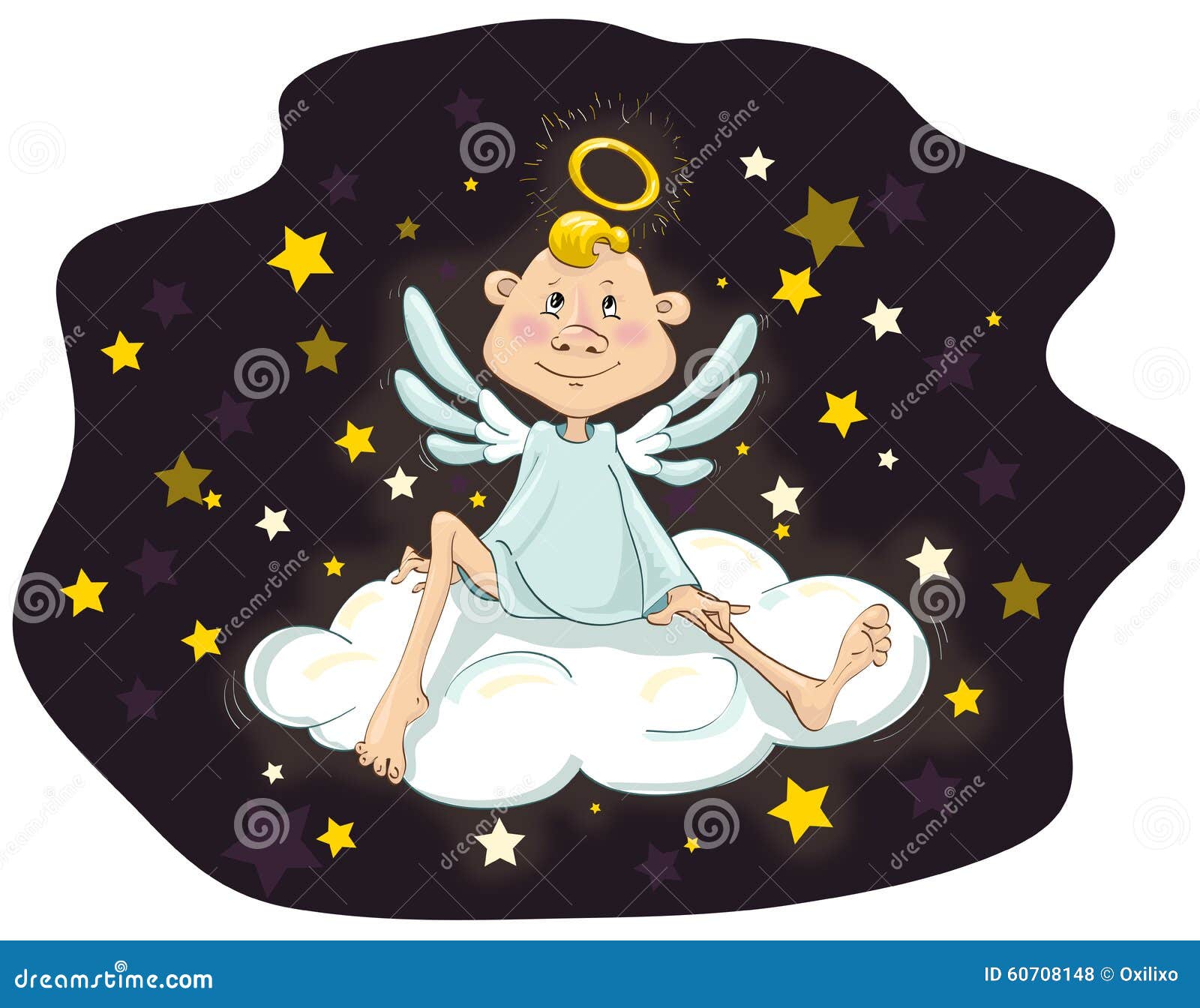 Angel Sitting On A Chalice Vector Illustration | CartoonDealer.com ...