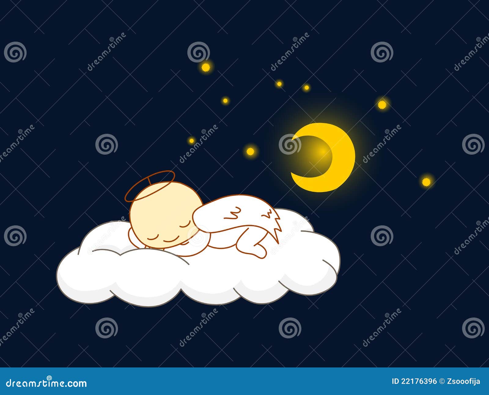 Angel sleeping stock vector. Illustration of carnival - 22176396