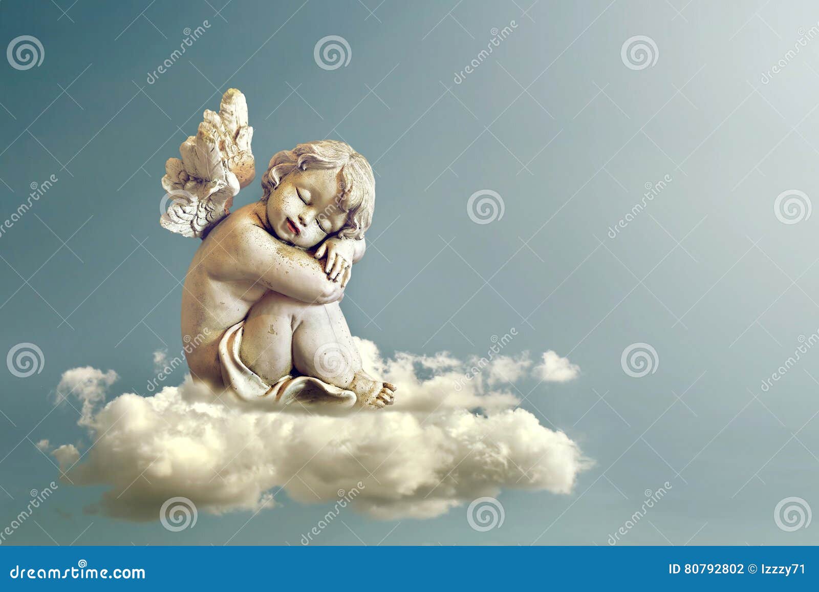 Angel Sleeping on the Cloud Stock Photo - Image of christmas, sleep ...