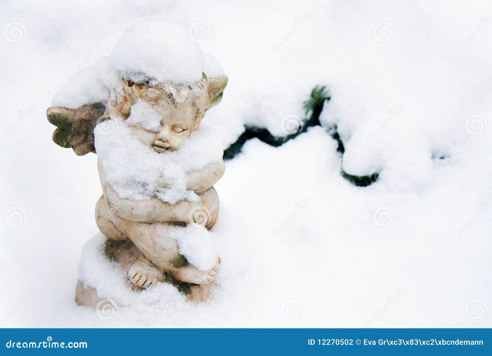Angel with snow stock photo. Image of site, dead, tombstone - 12270502