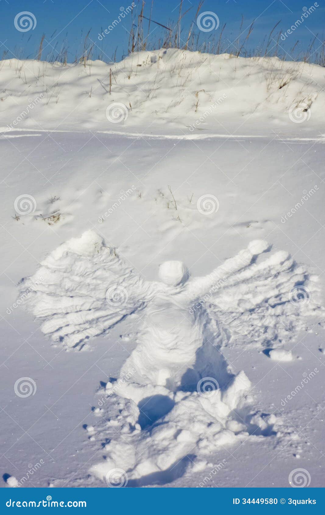 Angel in the snow stock photo. Image of shape, snowcovered - 34449580