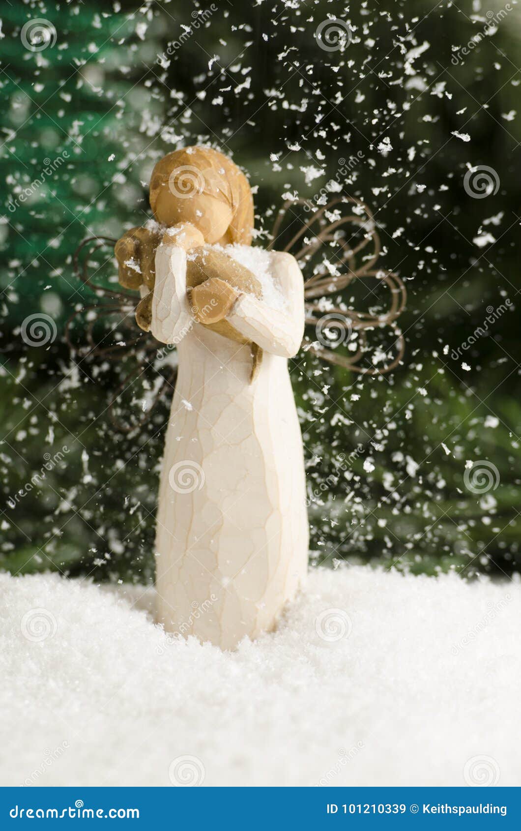 Angel in the snow fall stock image. Image of angel, christmas - 101210339