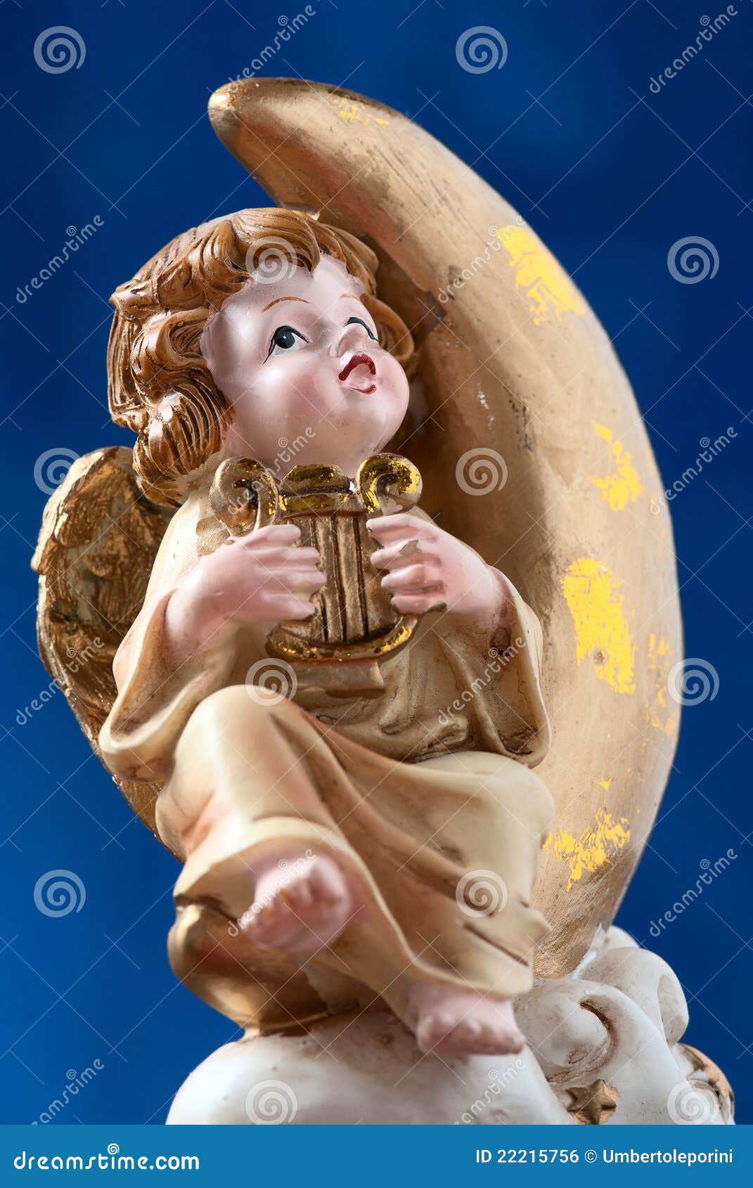 Angel song stock photo. Image of moon, purity, harp, nice - 22215756