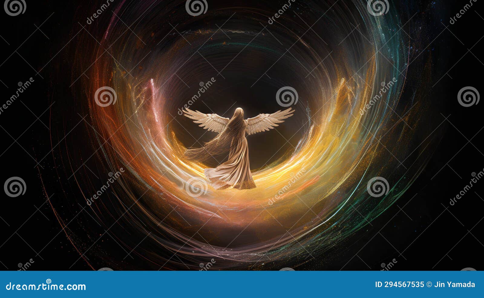 Angel in the Space, Computer Generated Abstract Background, 3D ...