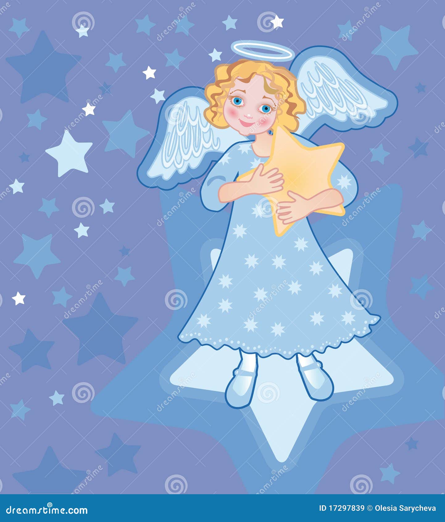 Angel with a star stock vector. Illustration of beautiful - 17297839