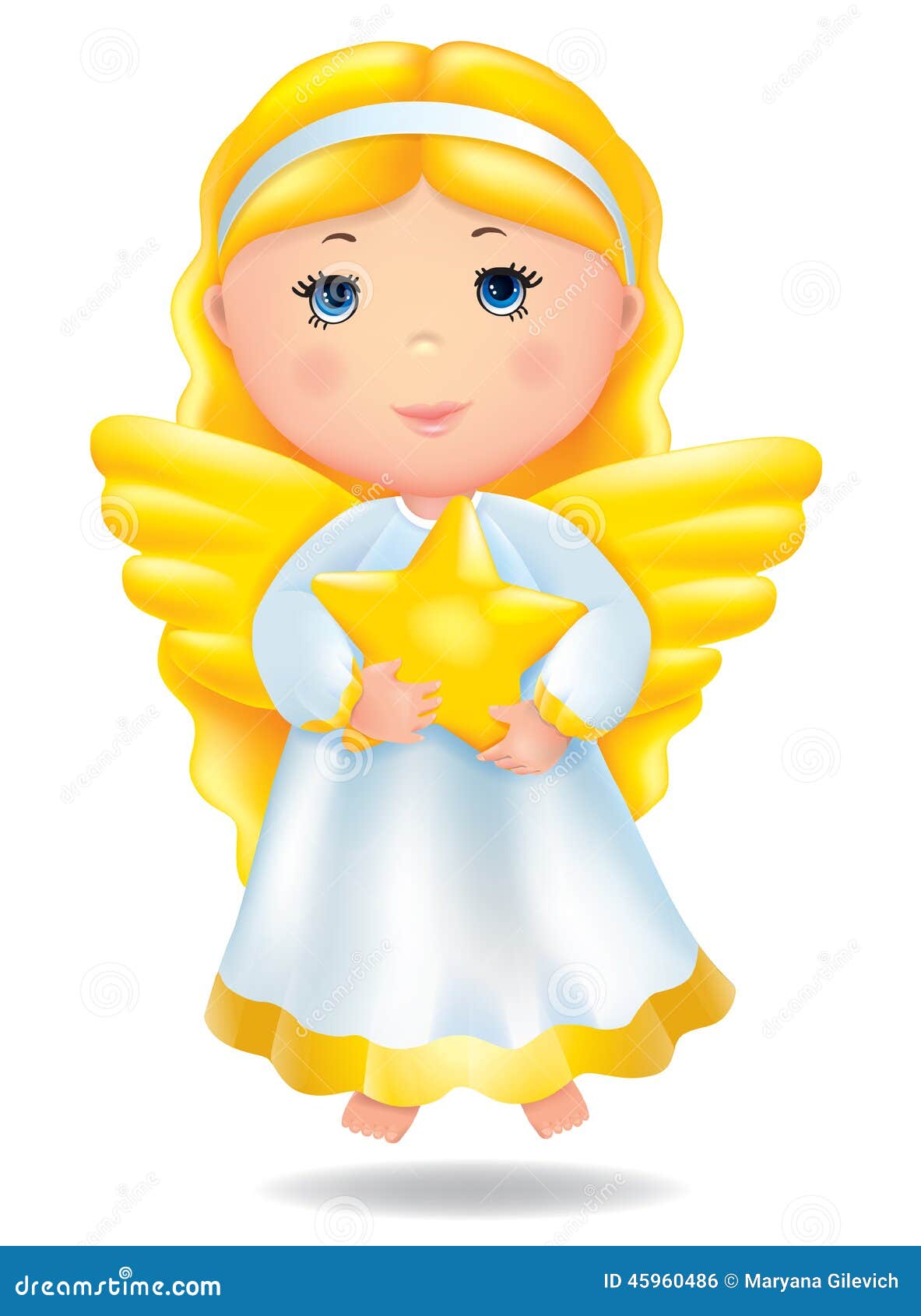 Angel with star stock vector. Illustration of blue, christianity - 45960486