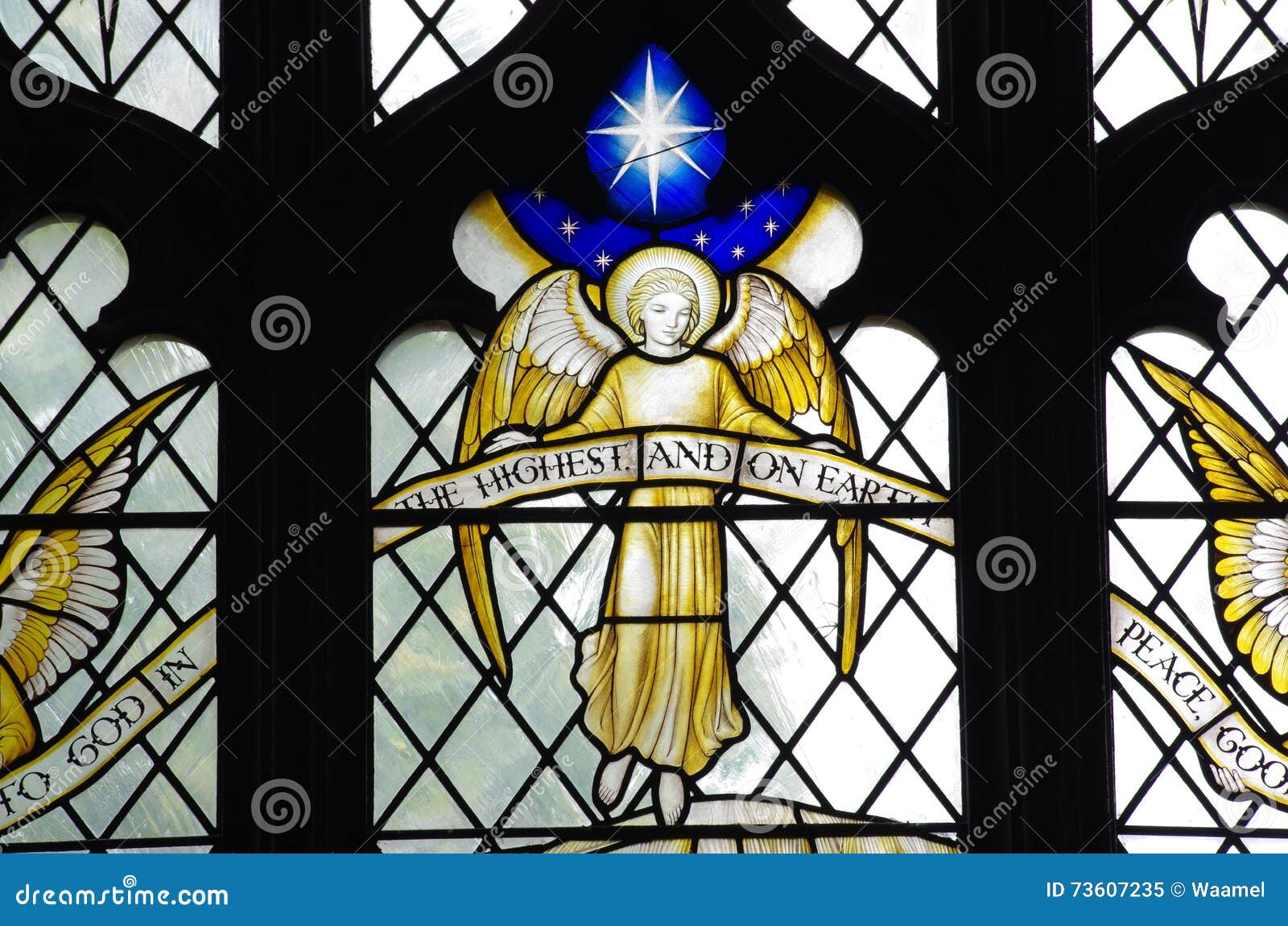 Angel with Star in Stained Glass Stock Image - Image of compassion ...
