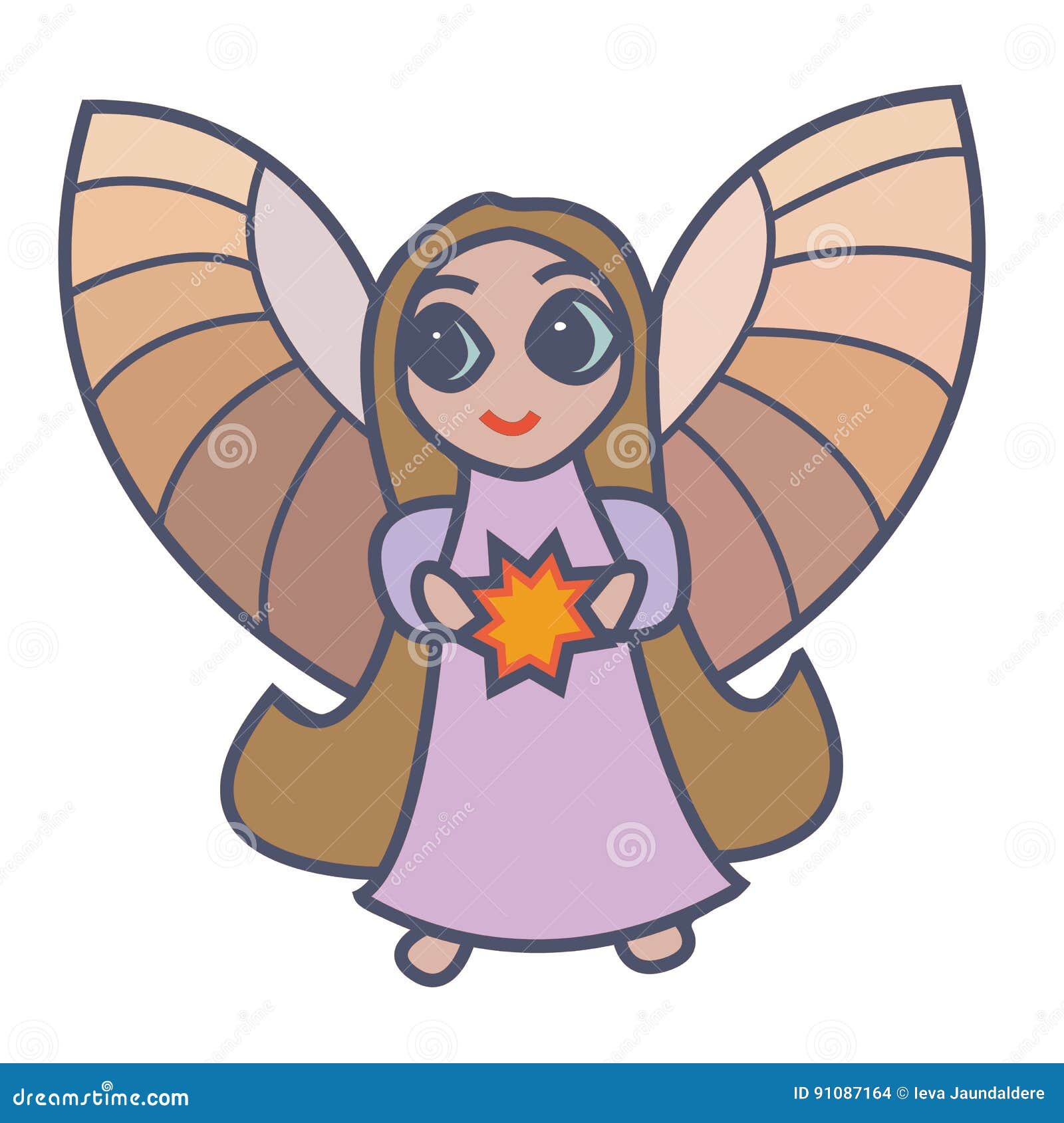 Angel with star stock vector. Illustration of ornament - 91087164