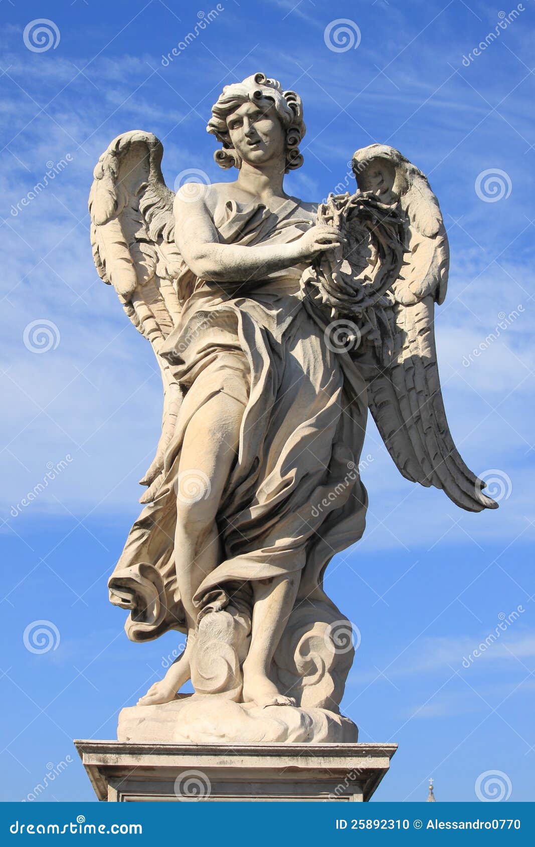 Angel statue stock photo. Image of divine, blue, architecture - 25892310