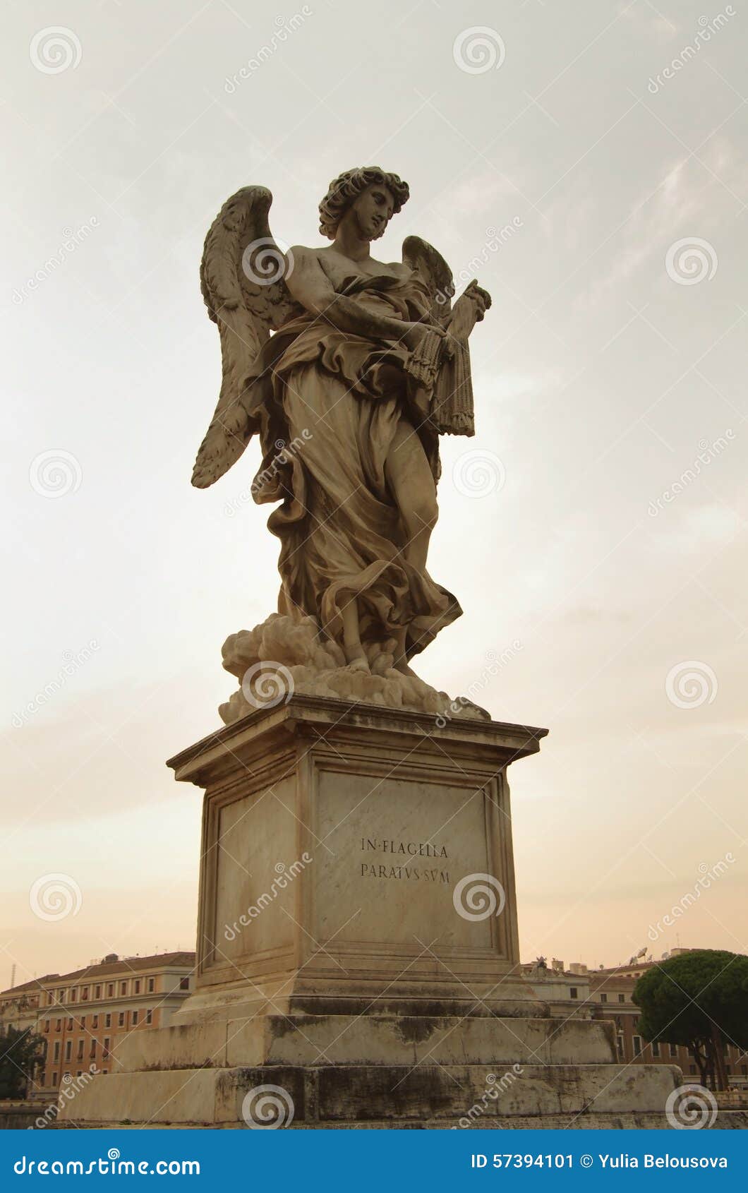 Angel statue stock image. Image of stony, dusk, landmark - 57394101