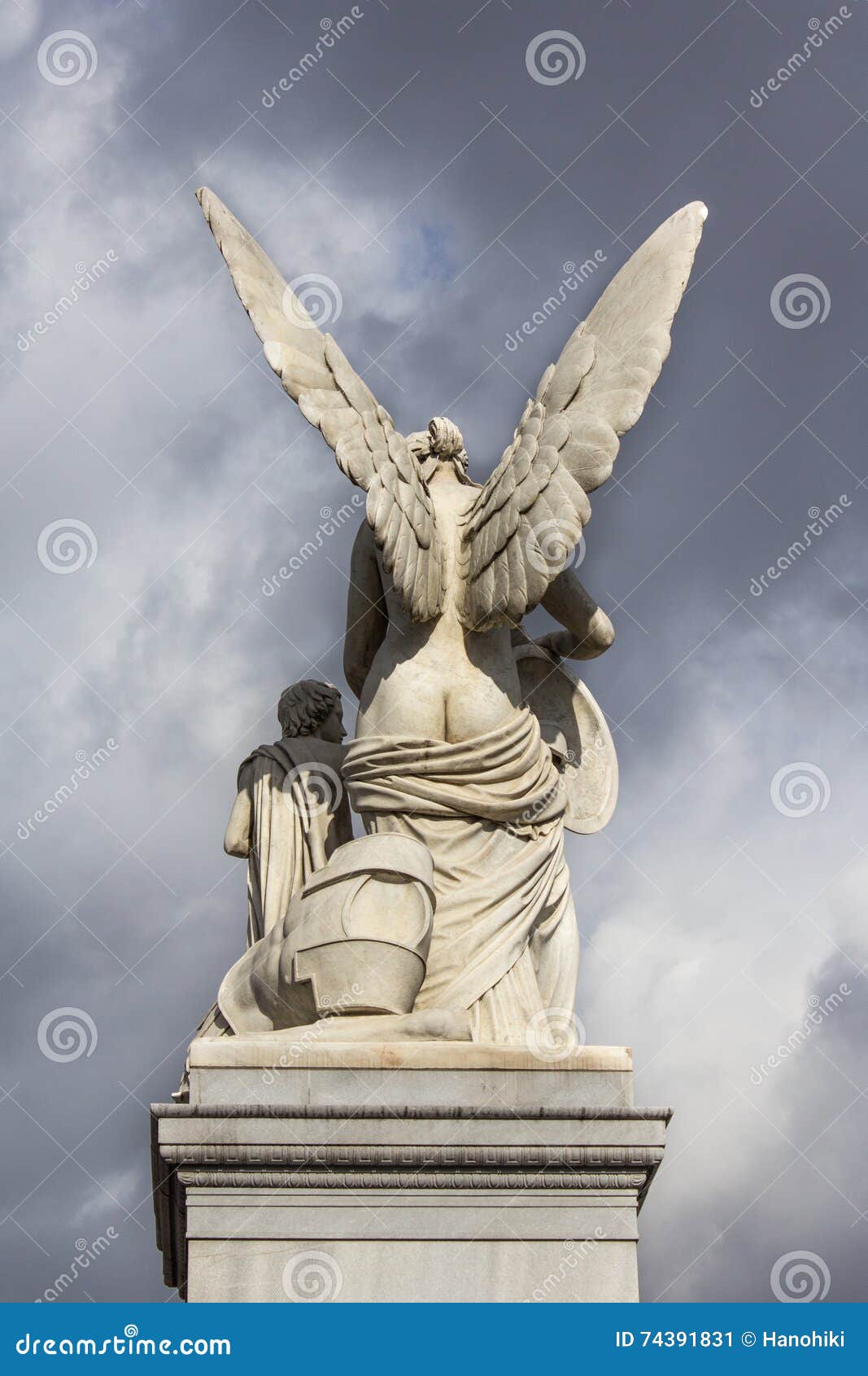 Angel Statue from Behind Showing Backside Stock Image - Image of child ...
