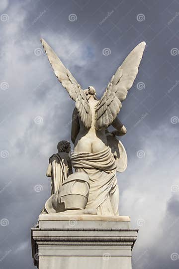 Angel Statue from Behind Showing Backside Stock Image - Image of child ...