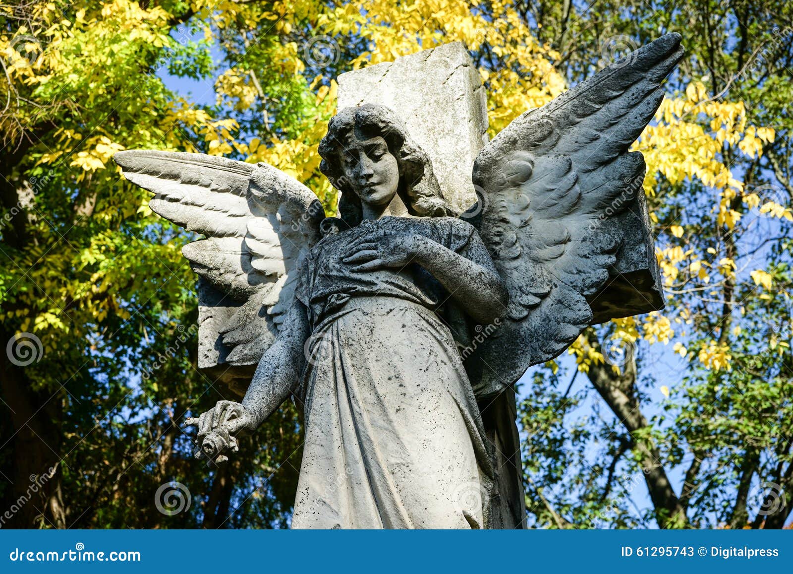 Angel Statue Cemetery stock image. Image of catholicism - 61295743