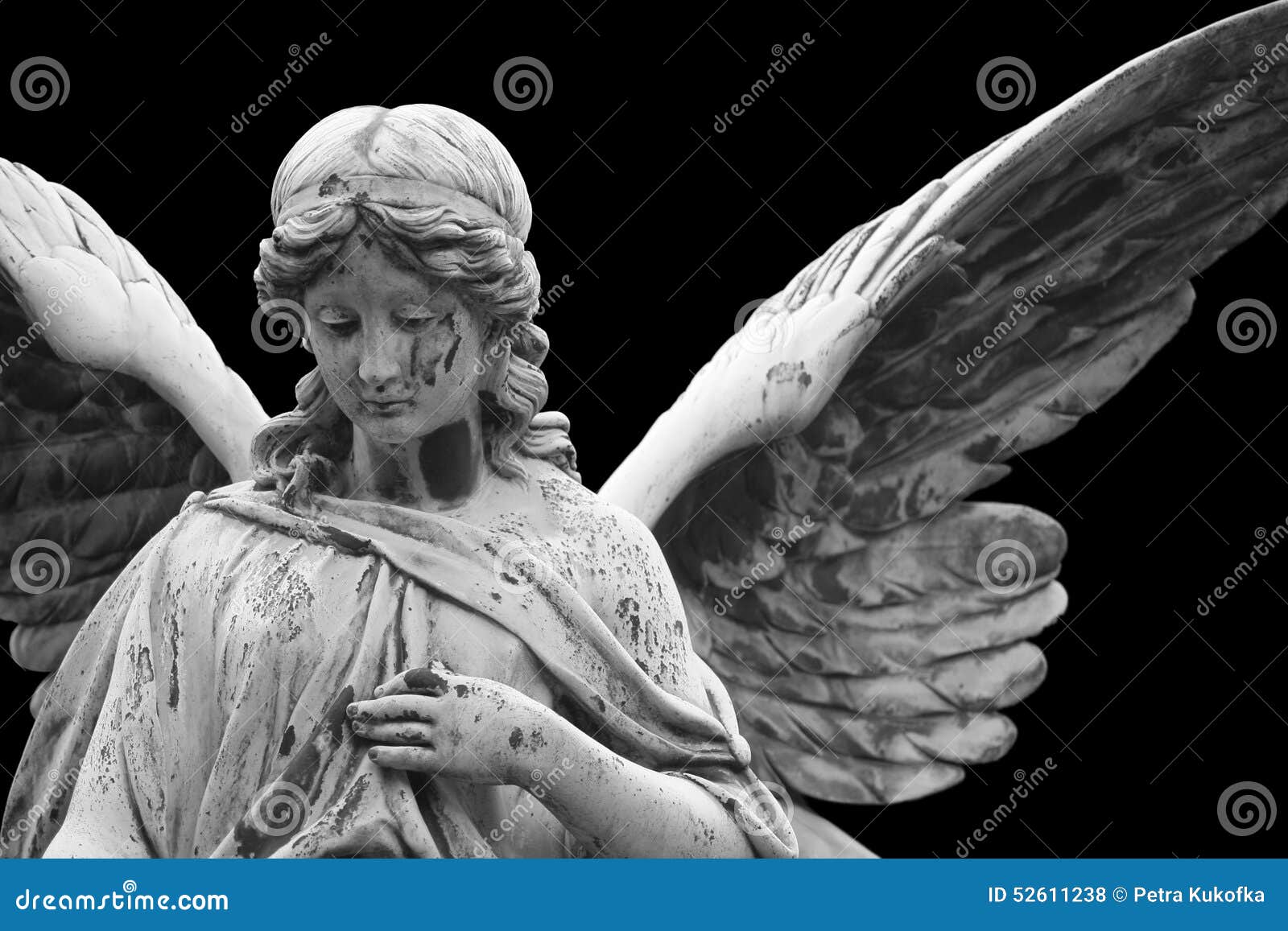 Angel statue on graveyard stock photo. Image of grave - 52611238