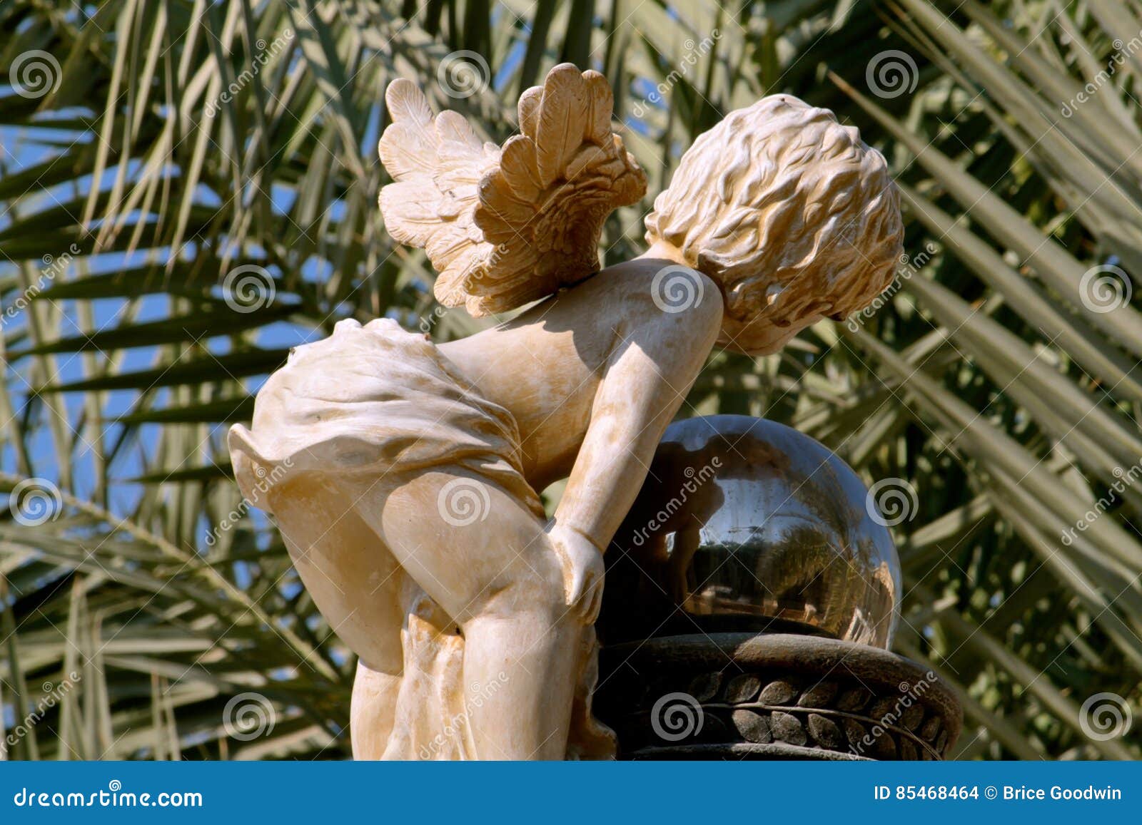 Angel Statue Peering into Reflection Stock Photo - Image of texture ...