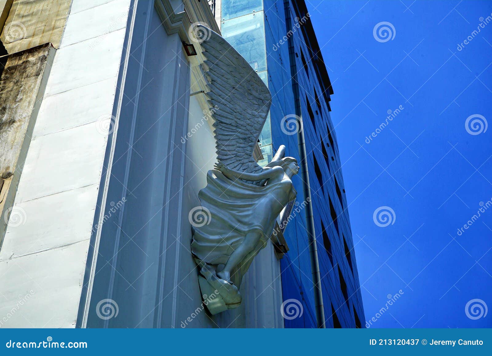 Angel Statue on Retail Store Front Stock Image - Image of window ...