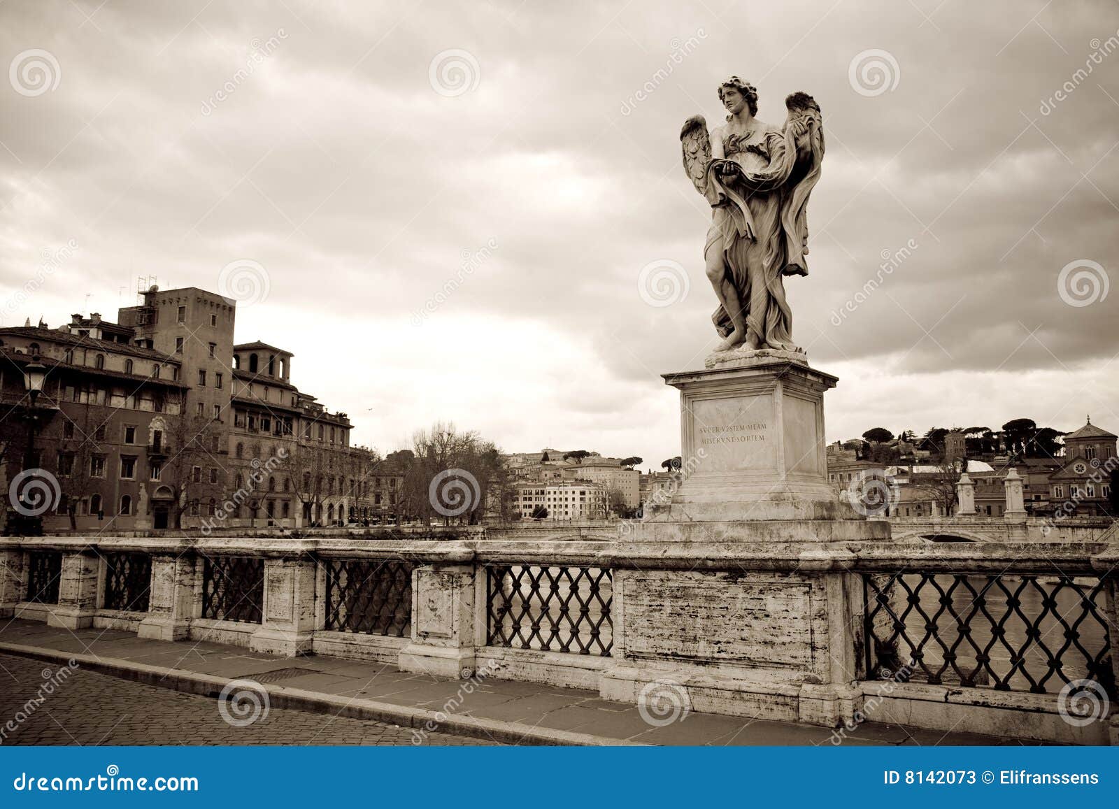 Angel statue, Rome stock image. Image of sculptures, tiber - 8142073