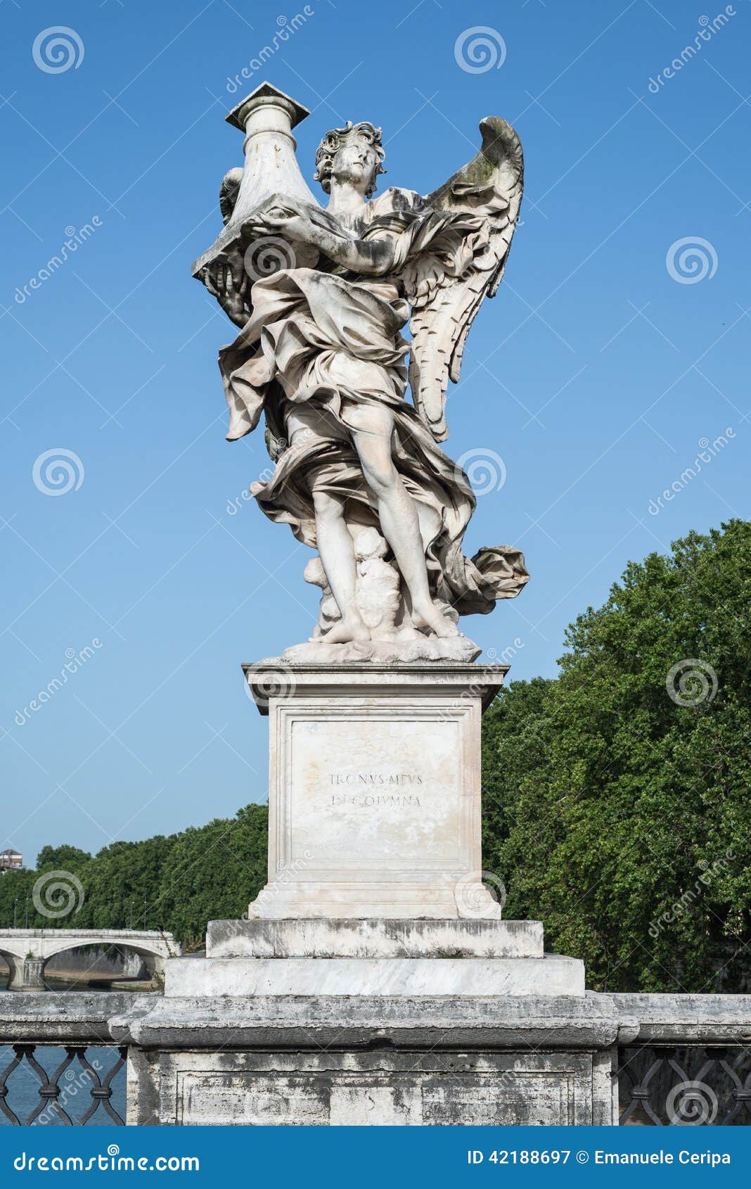Angel statue in Rome stock image. Image of tree, nose - 42188697