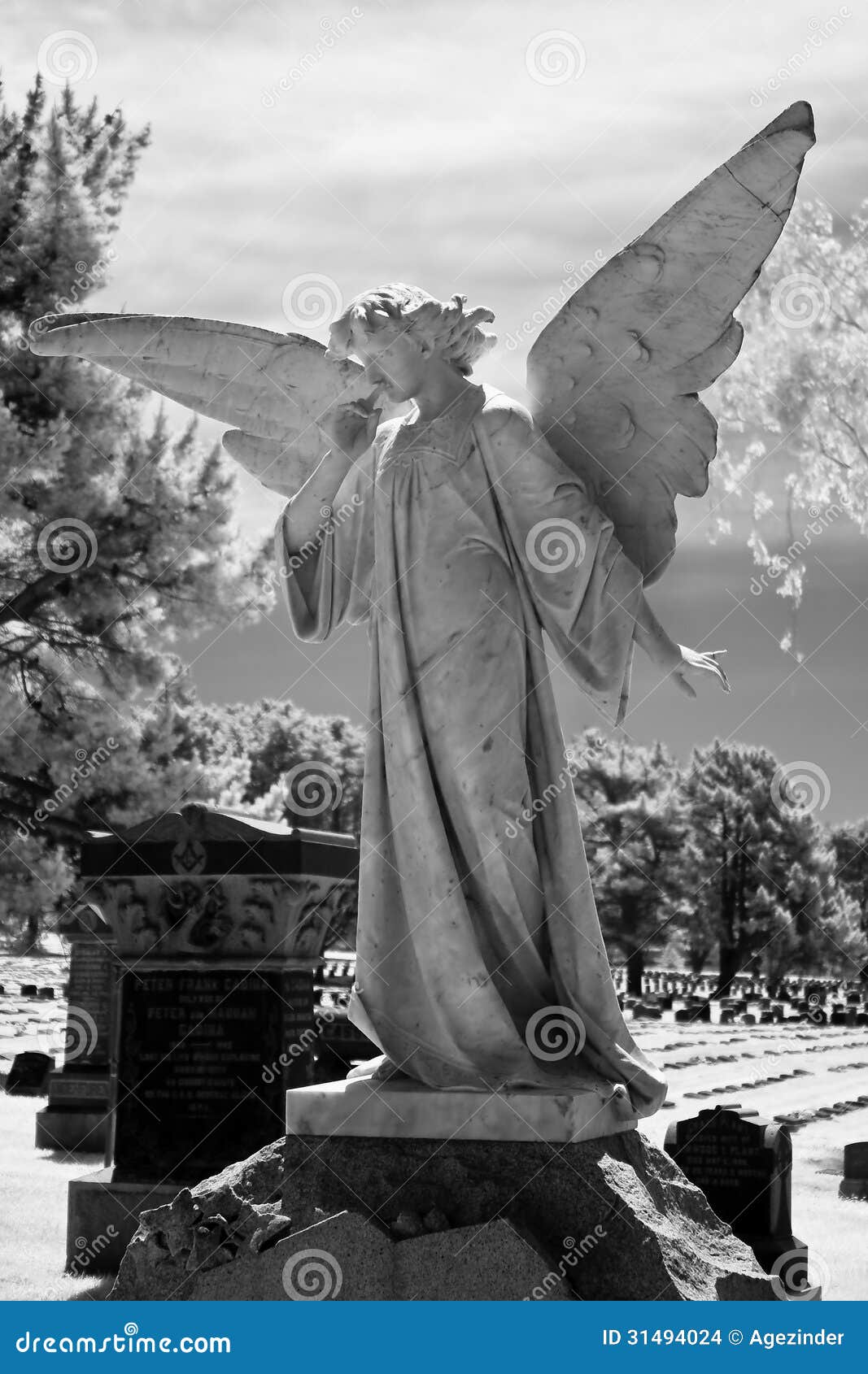 Angel statue stock photo. Image of black, gothic, cemetery - 31494024
